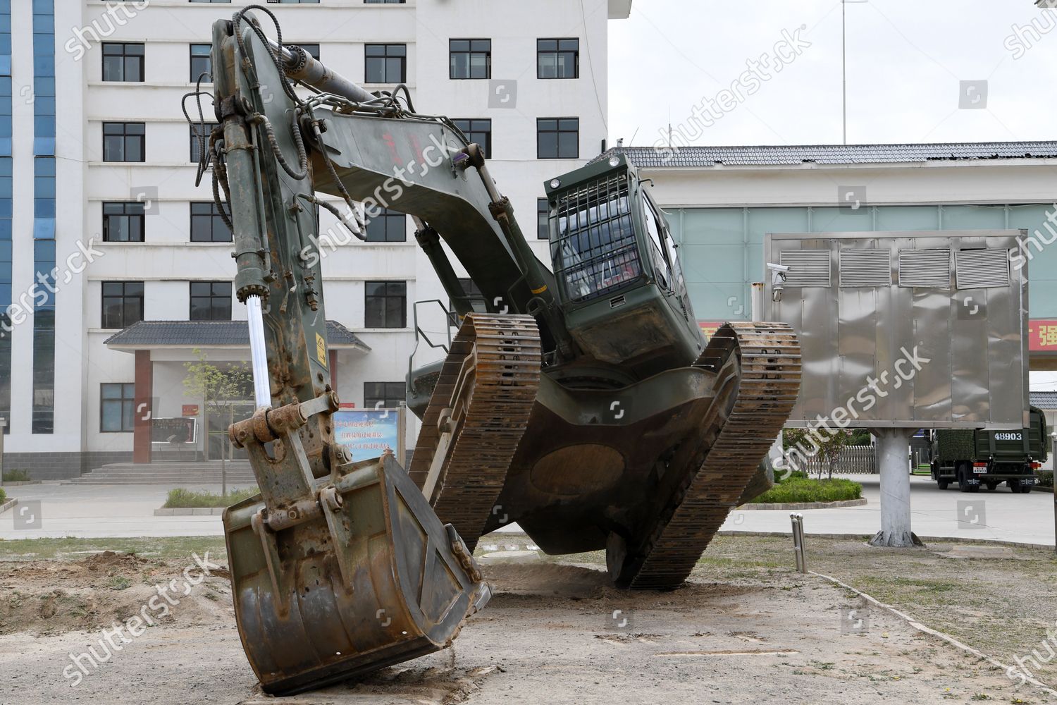 Armed Police Officer Takes Part Excavator Editorial Stock Photo - Stock ...