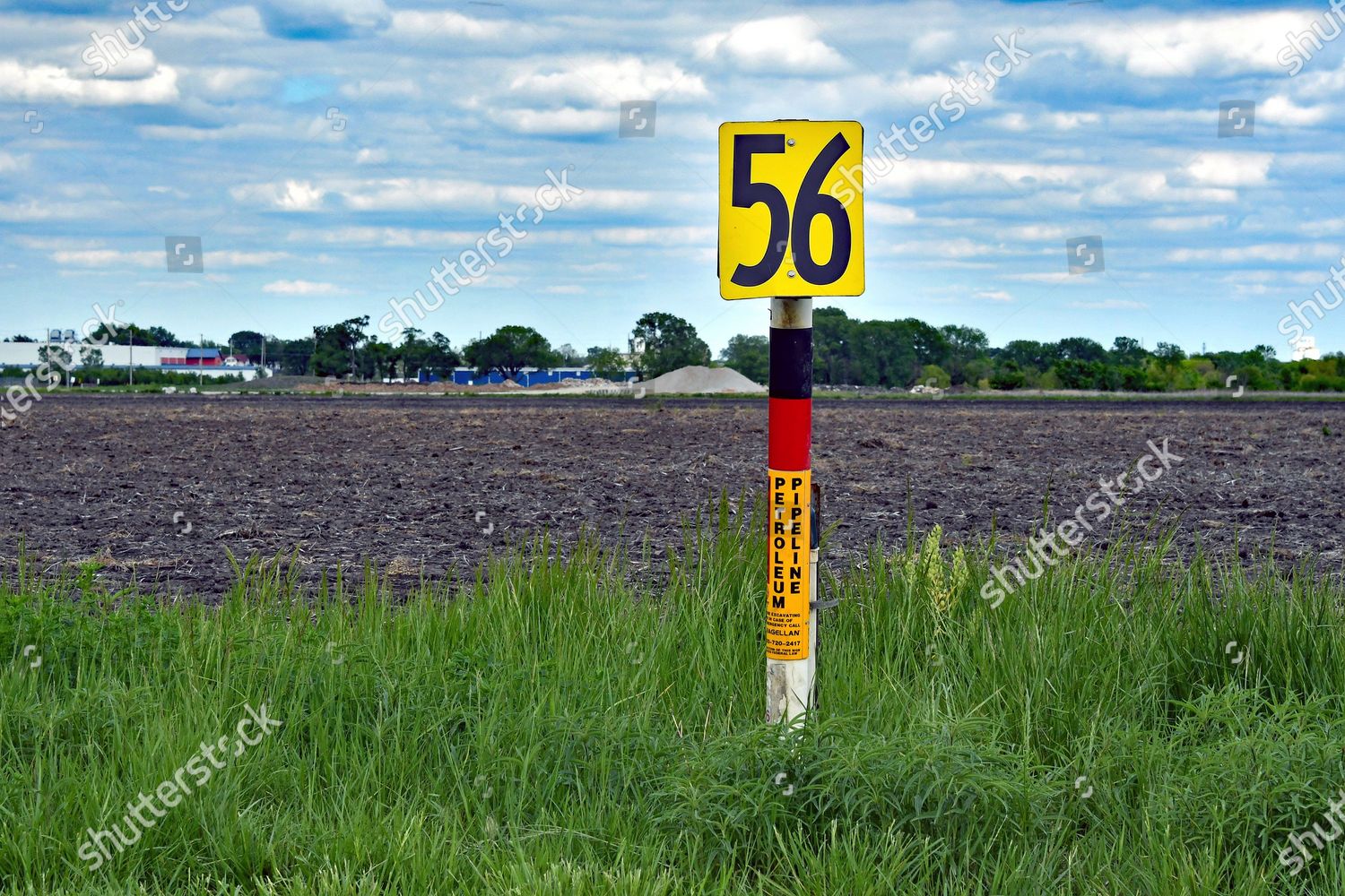 Petroleum Pipeline Crossing Warning Signs Indicating Editorial Stock ...