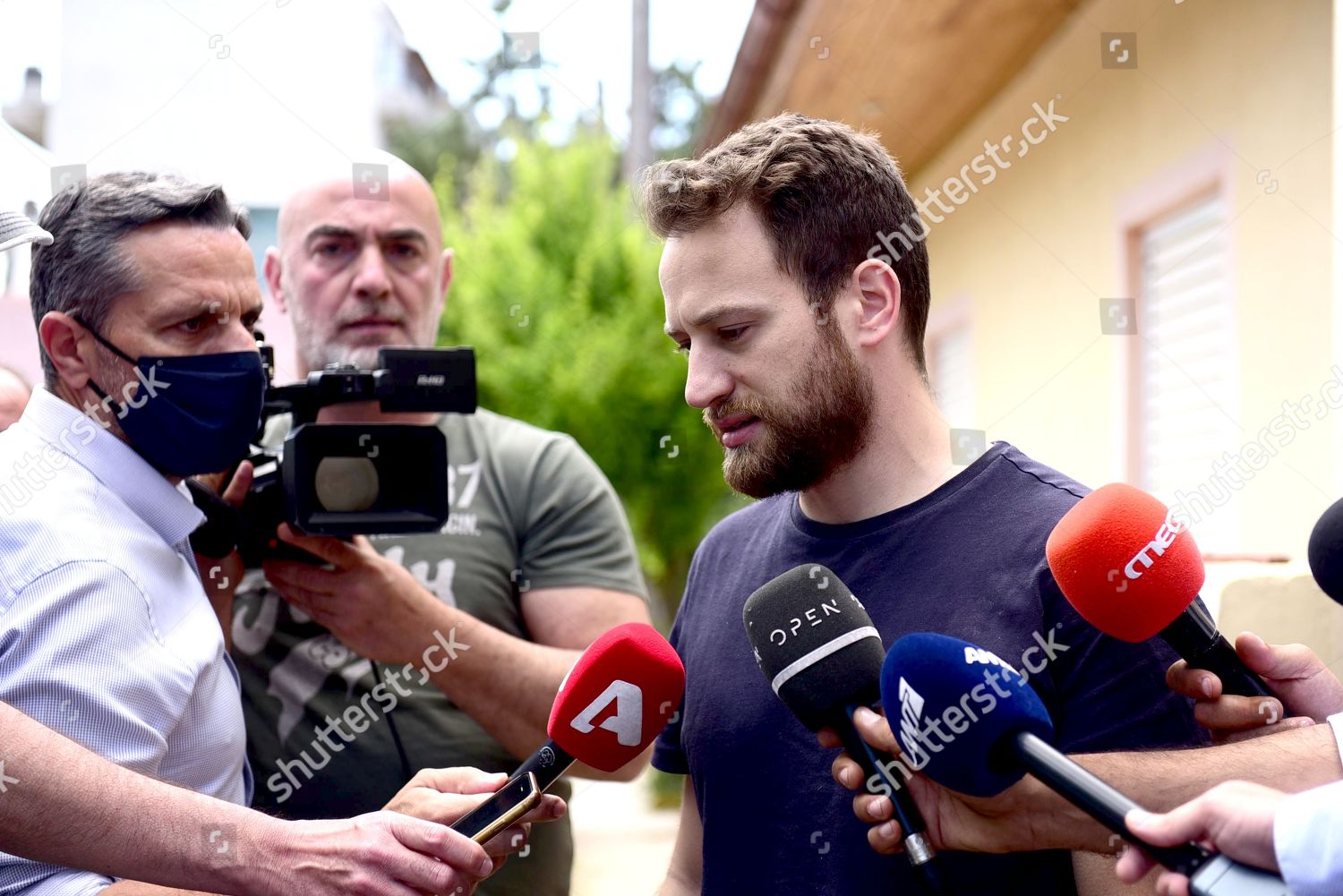 Charalambos Babis Anagnostopoulos Visits House Where Editorial Stock ...