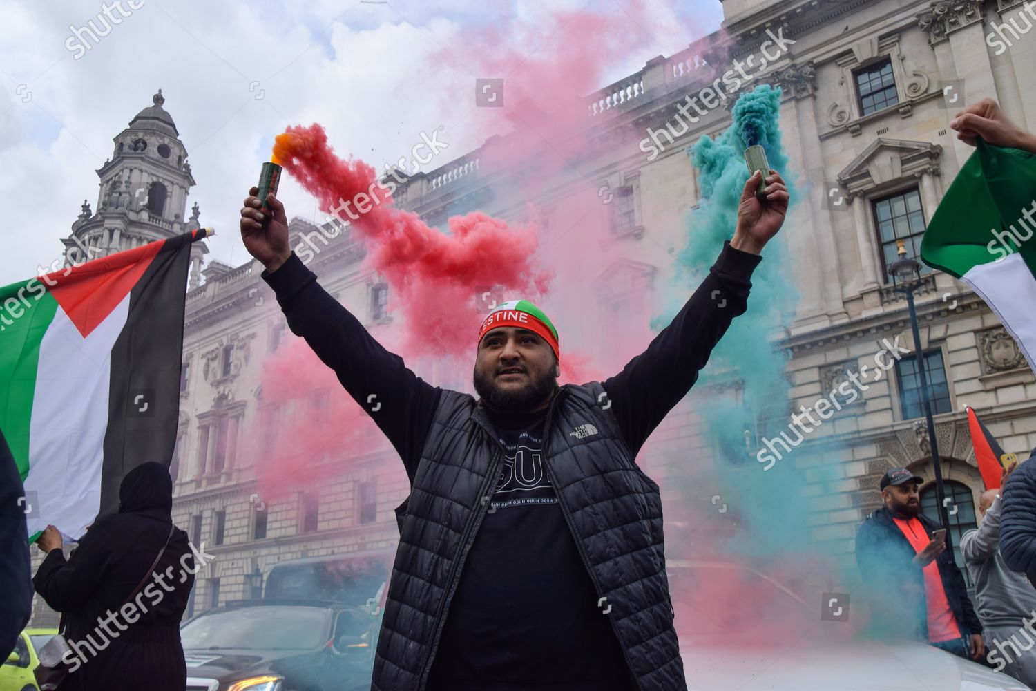 Protester Holds Smoke Flares Parliament Square Editorial Stock Photo ...