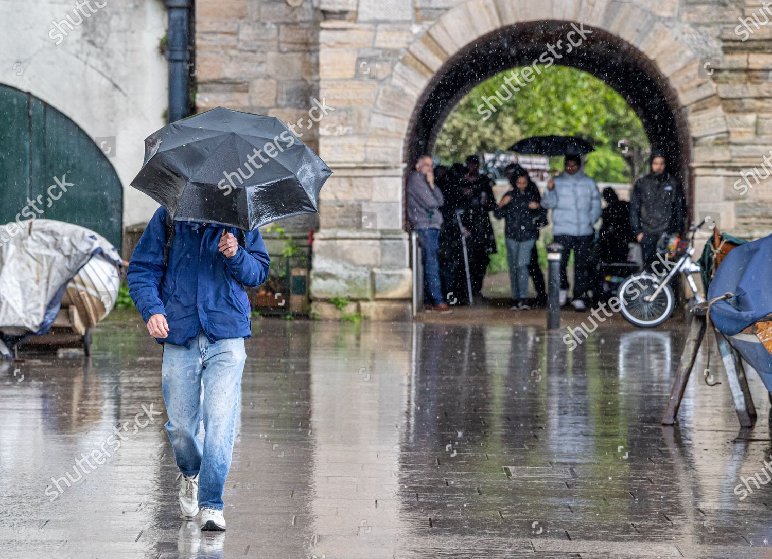 Members Public Get Caught Torrential Rain Editorial Stock Photo - Stock ...