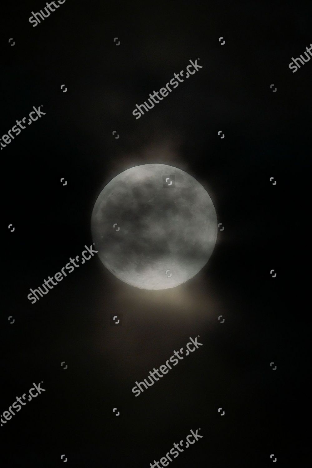 Full Moon Seen Sky Above Warsaw Editorial Stock Photo - Stock Image ...