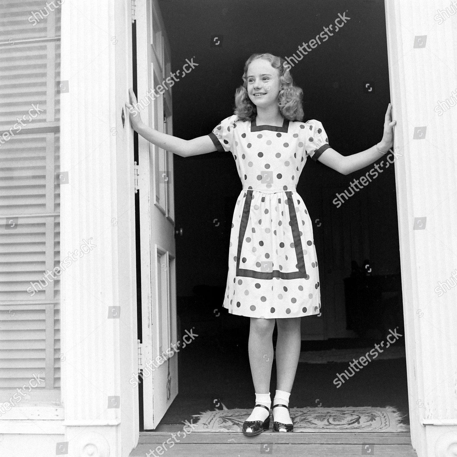 Actress Peggy Ann Garner Standing Door Editorial Stock Photo - Stock ...