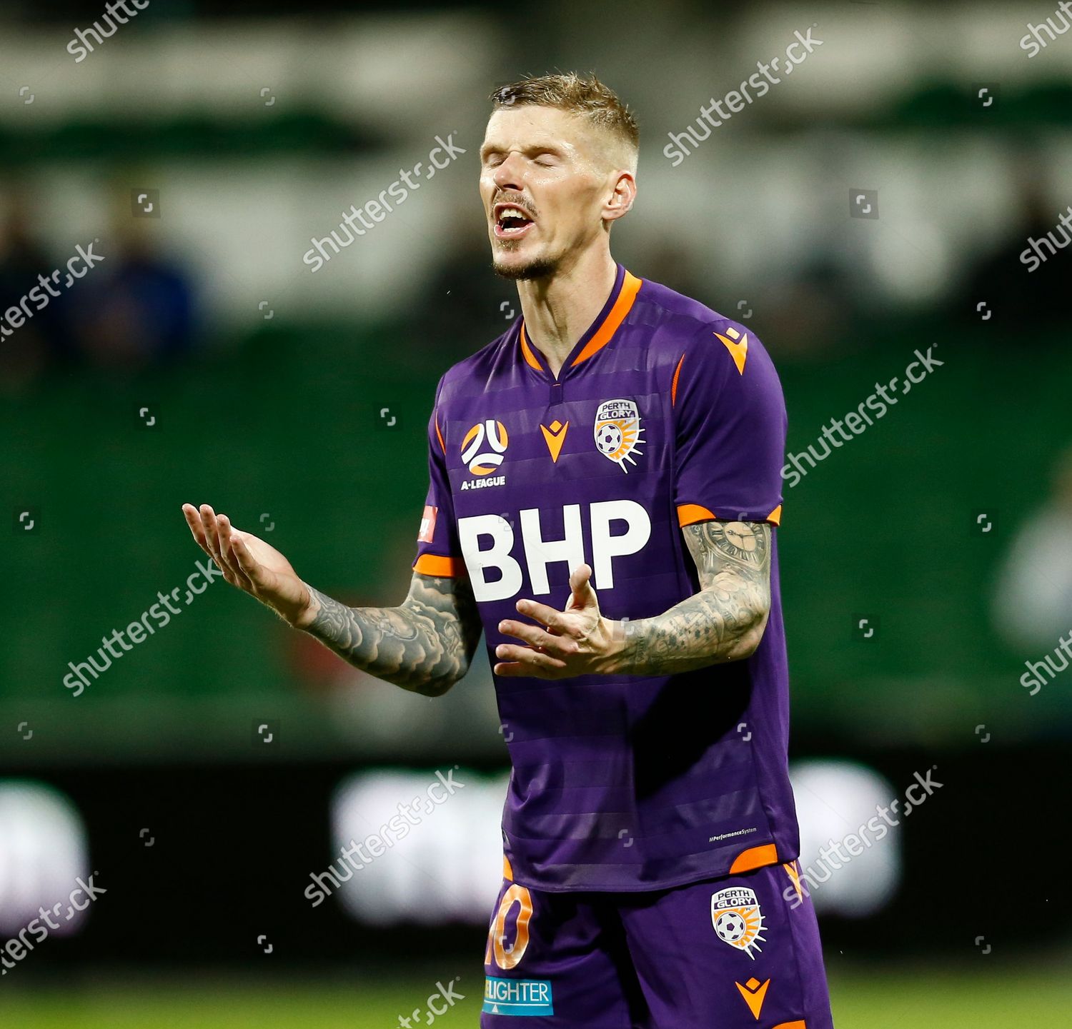 Andy Keogh Perth Glory Reacts His Editorial Stock Photo - Stock Image ...