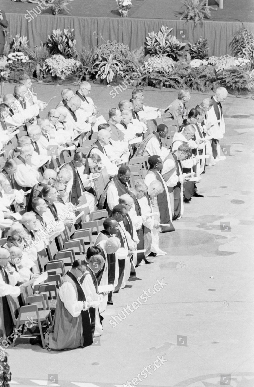 Group Priests Kneeling On Ground Second Editorial Stock Photo - Stock ...