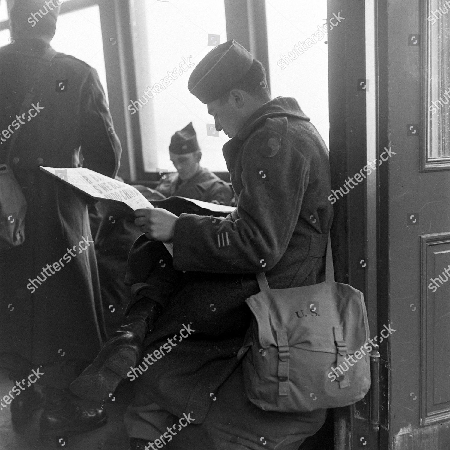 Soldier Reading Newspaper 1945 Editorial Stock Photo - Stock Image ...