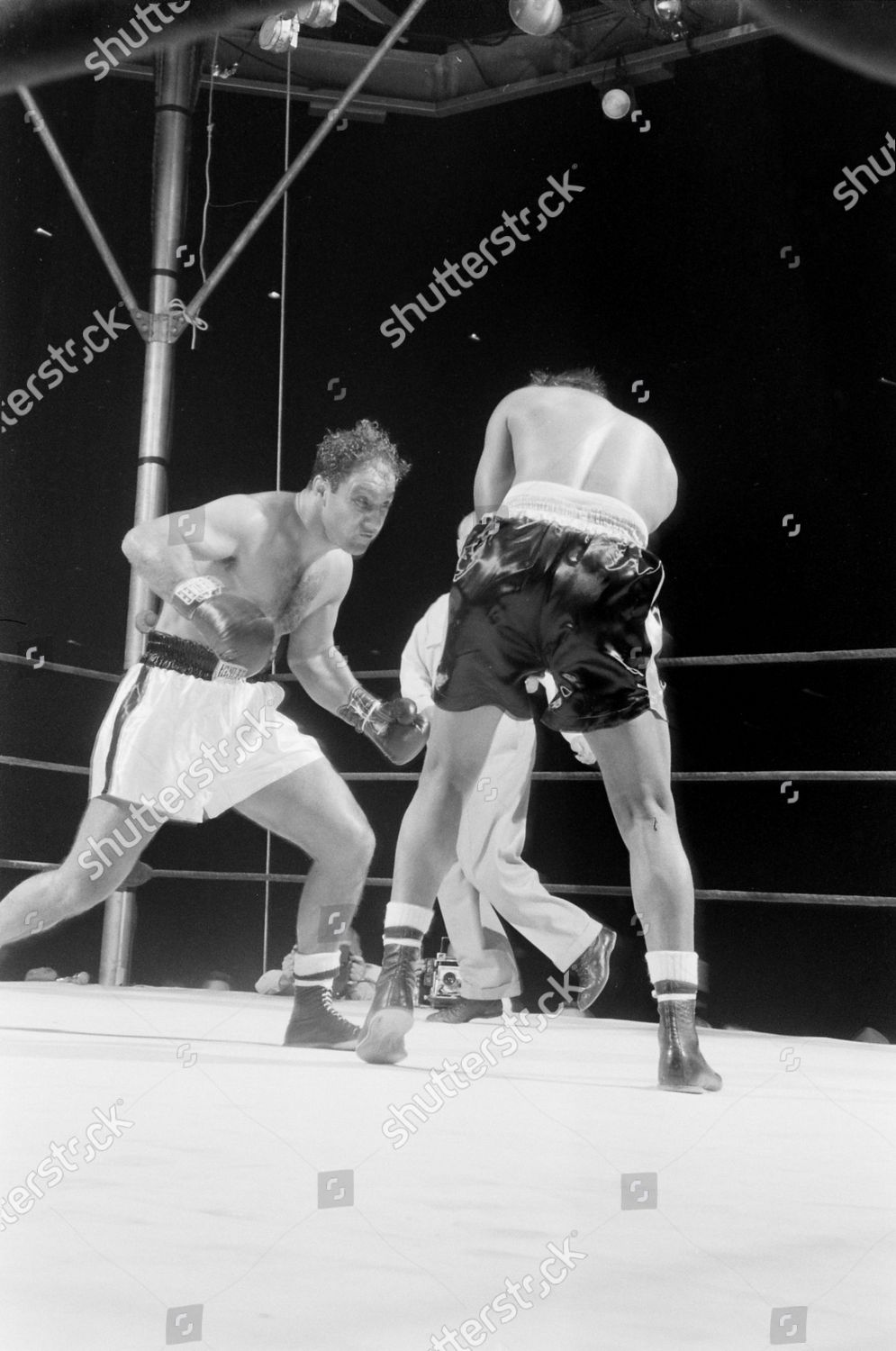 Rocky Marciano Fighting Against Archie Moore Editorial Stock Photo ...