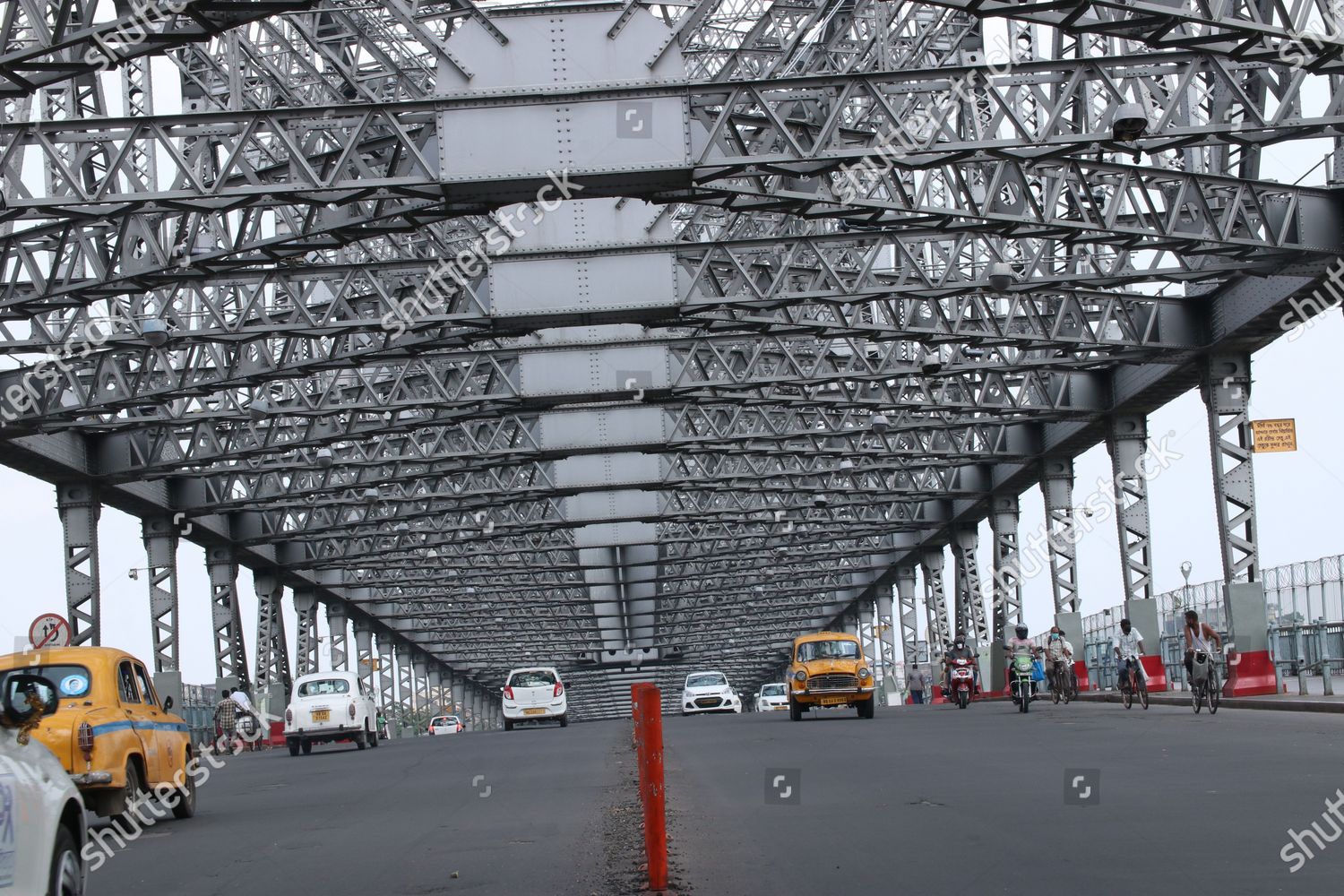 Taxi Crosses Deserted Howrah Bridge After Editorial Stock Photo - Stock ...