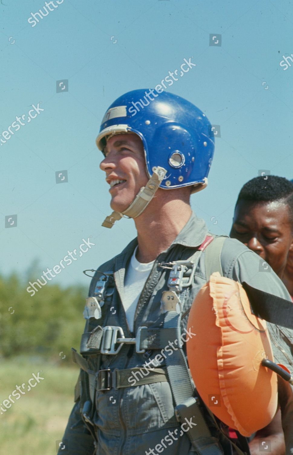 David Randolph Scott Wearing Helmet During Editorial Stock Photo ...