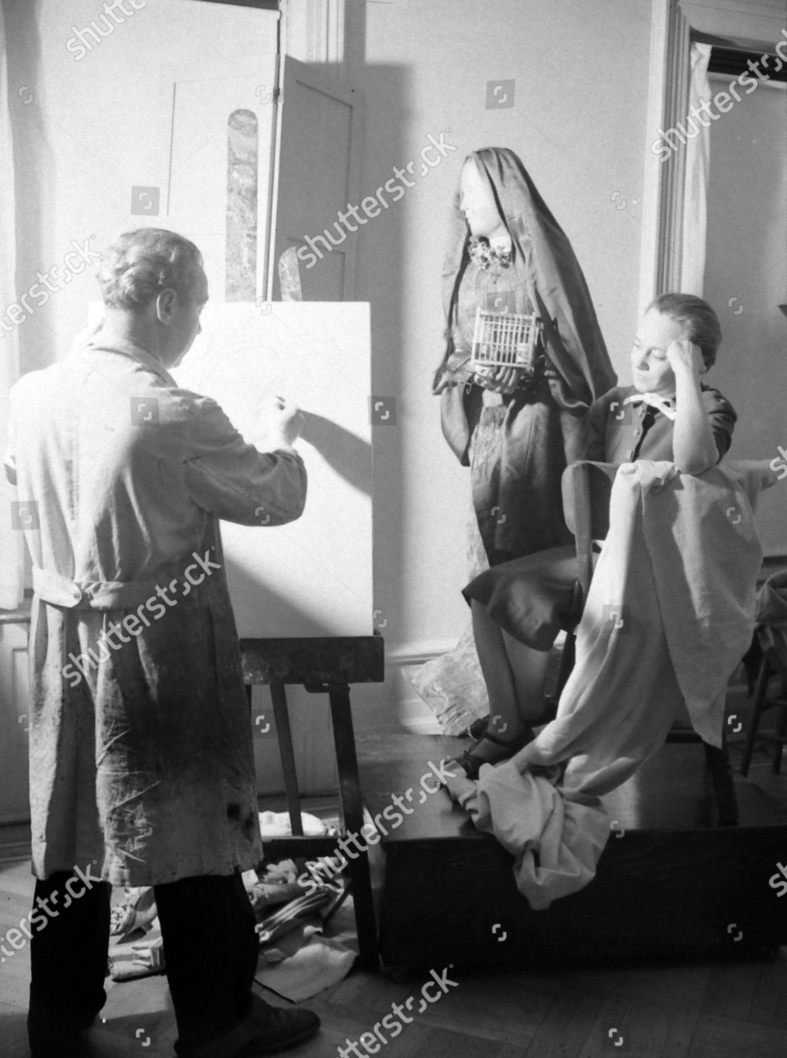 American Artist Frederic Taubes Painting His Editorial Stock Photo ...