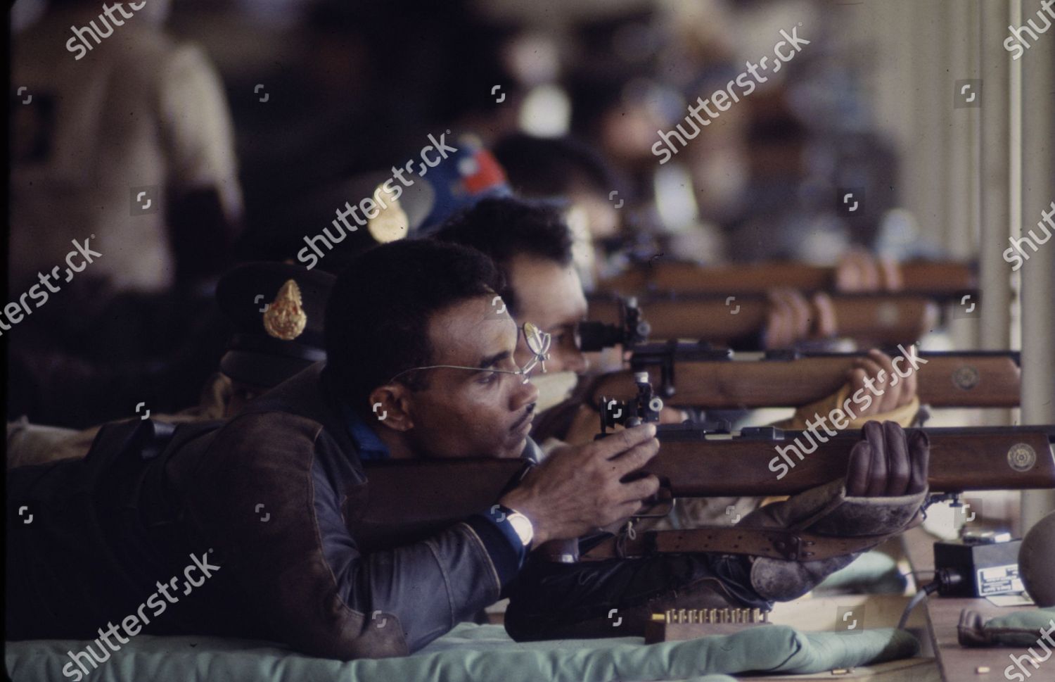 Men Holding Rifles Competing During Asian Editorial Stock Photo - Stock ...