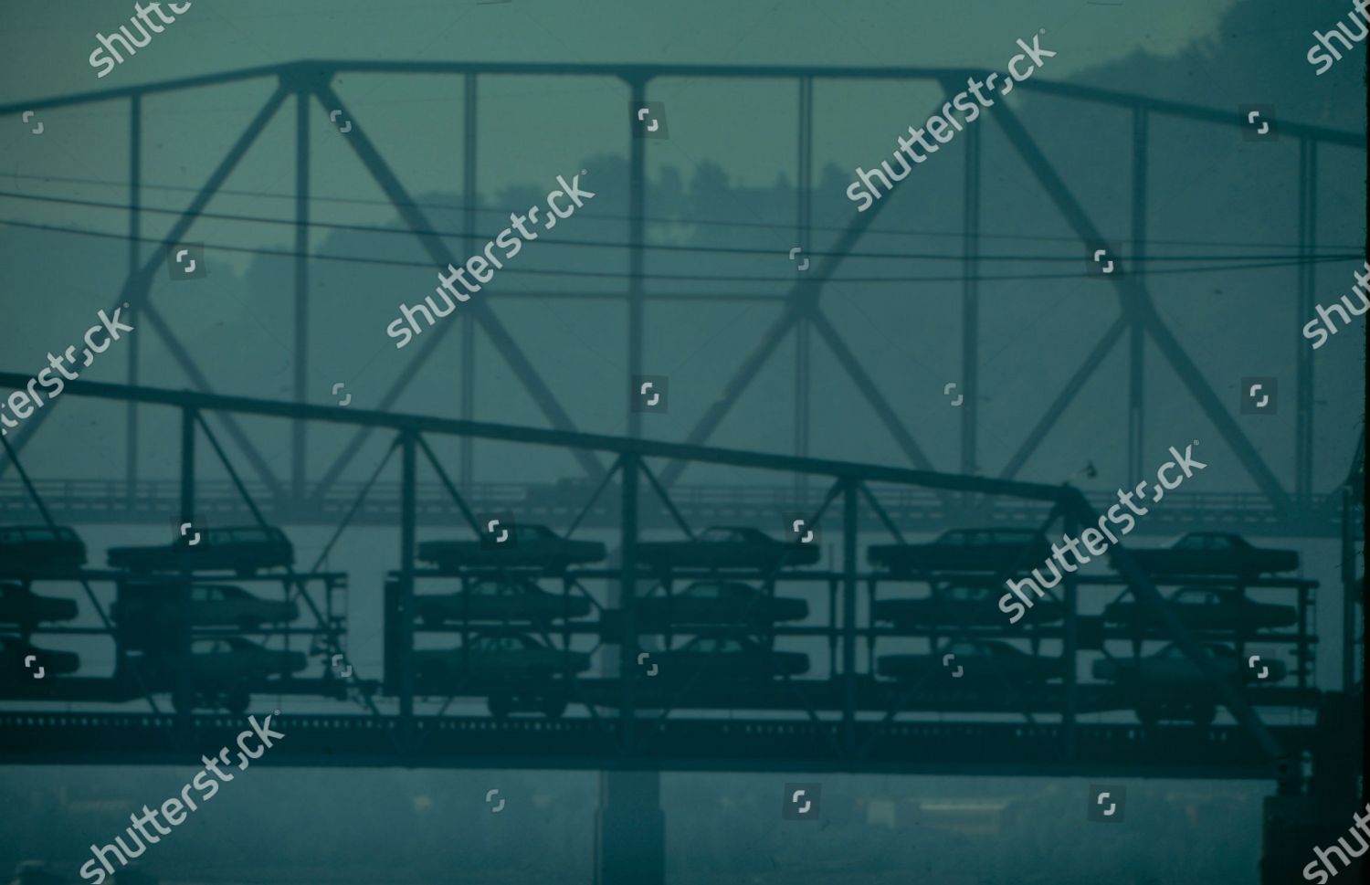 Car Carrier Trailer Crossing On Bridge Editorial Stock Photo - Stock ...
