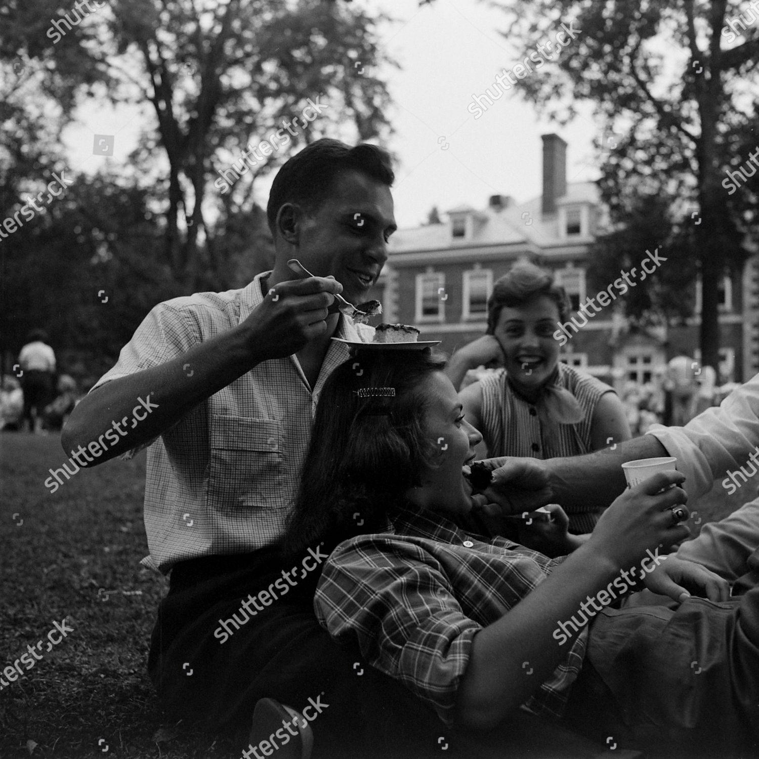 People Eating Cake During Their Vacation Editorial Stock Photo - Stock ...
