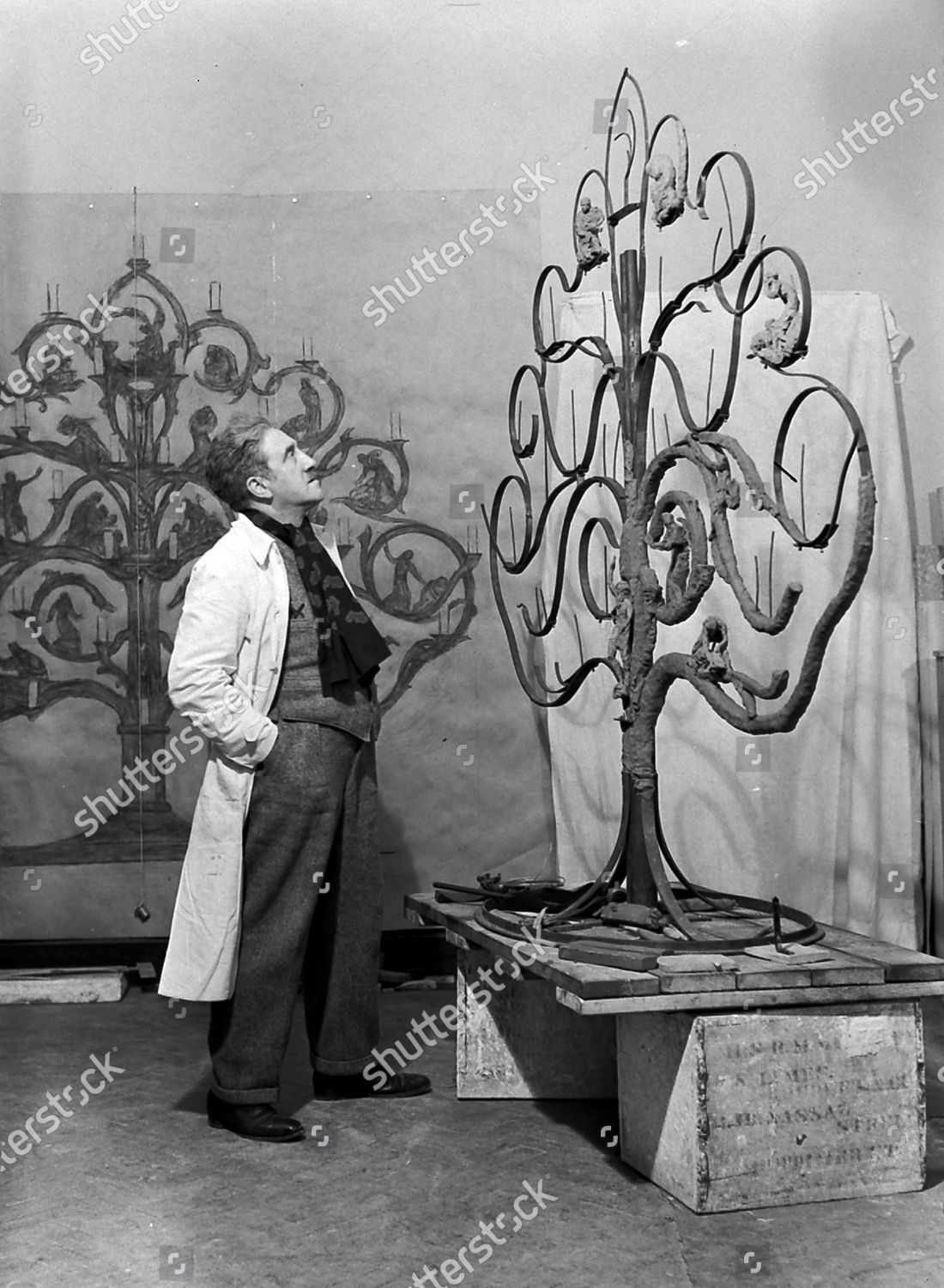 Sculptor Benno Elkan Looking One His Editorial Stock Photo - Stock ...