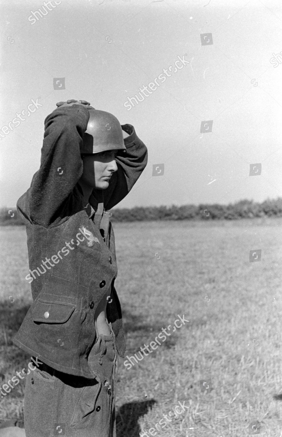 Allied Soldier Standing His Hand On Editorial Stock Photo - Stock Image ...