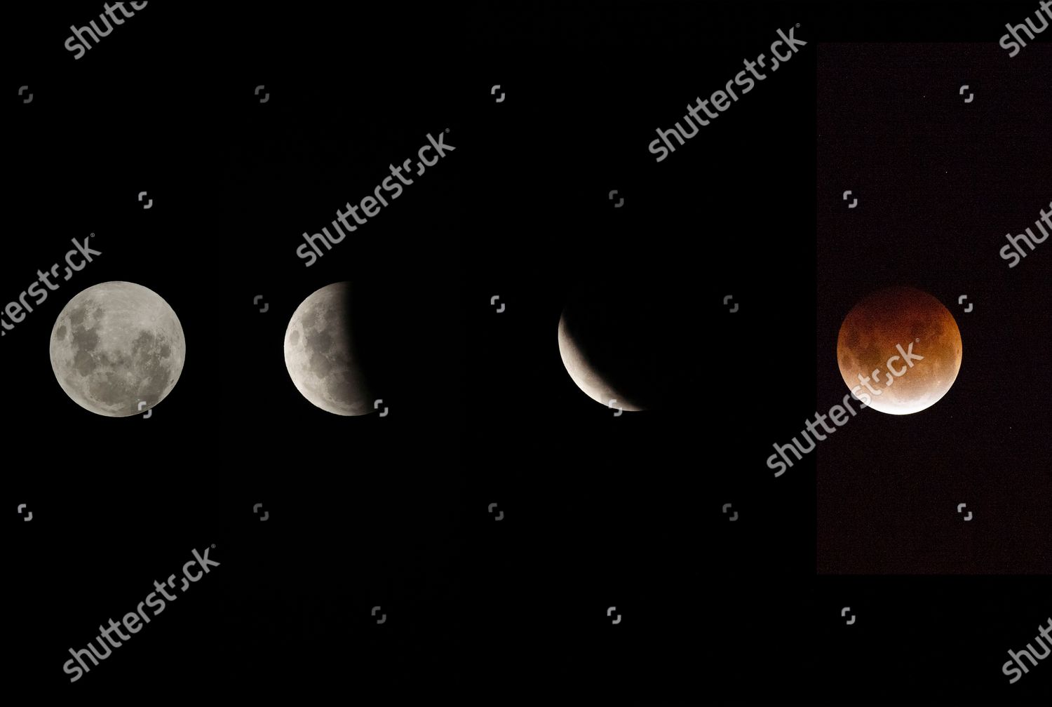 This Combination Pictures Shows Moon Various Editorial Stock Photo ...