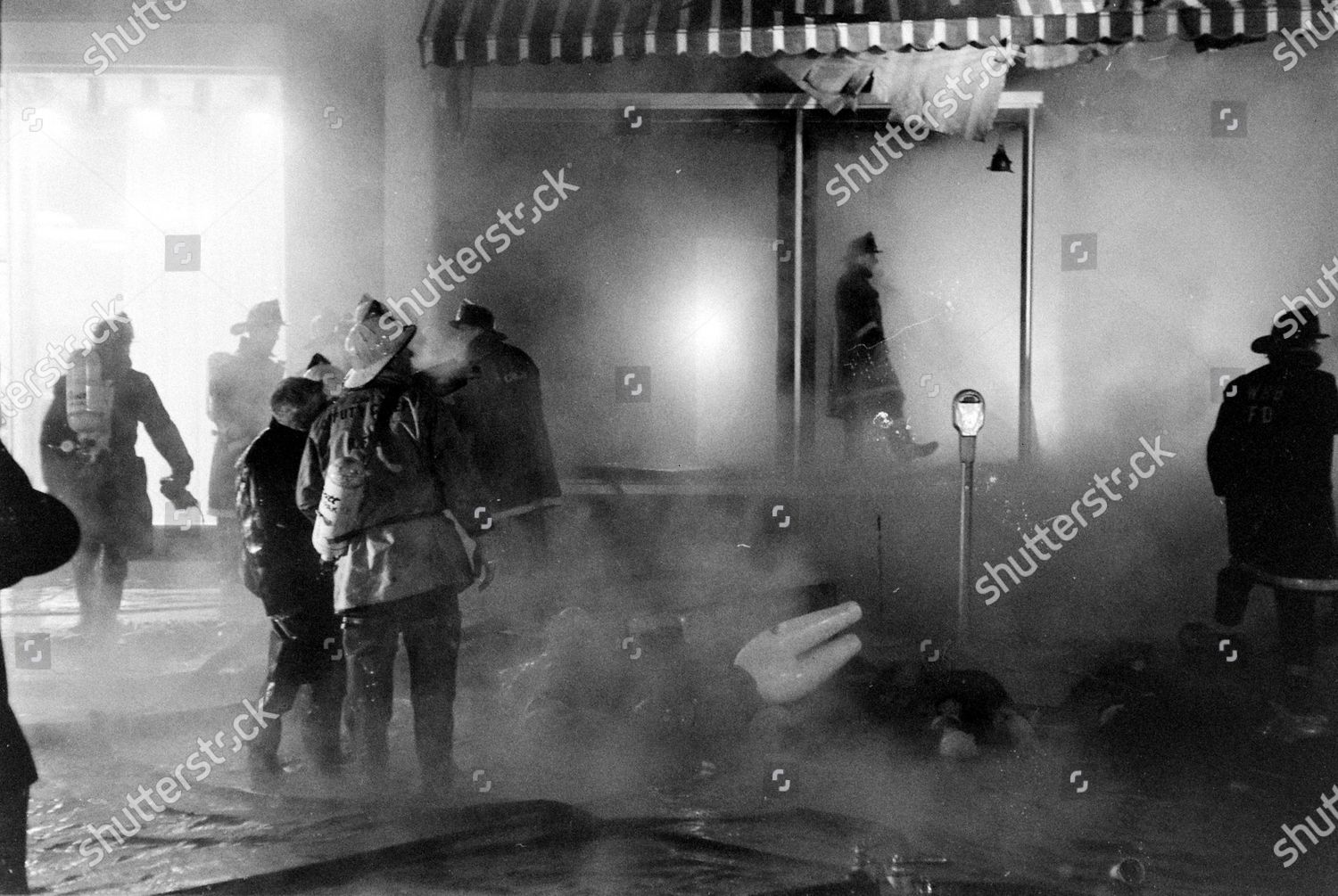 Firefighters Gathering Smoking Establishment During Cold Editorial ...