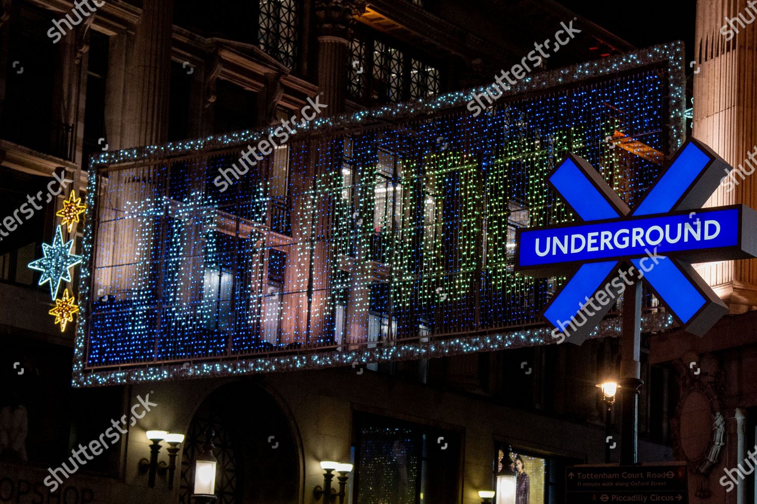 London Underground Neon Signs Oxford Circus Editorial Stock Photo ...