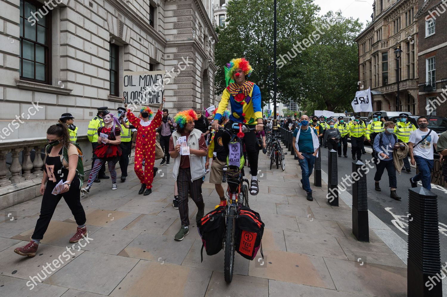Extinction Rebellion Activists Wearing Fancy Costumes Editorial Stock ...