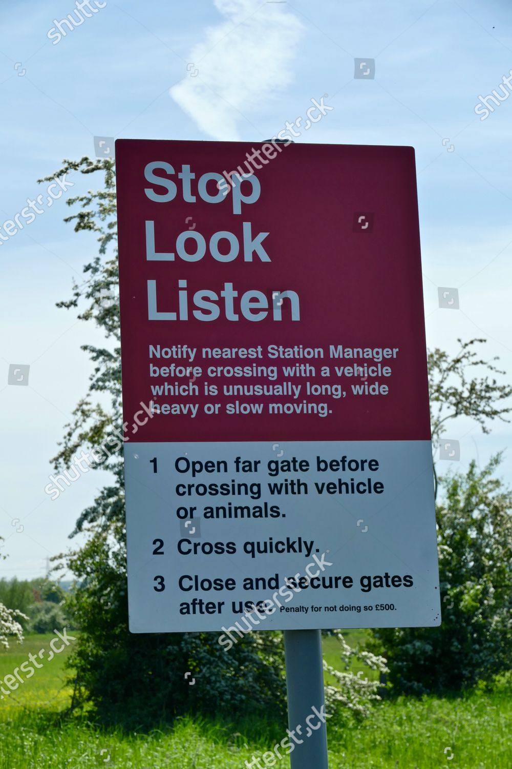 Stop Look Listen Sign Along Railway Editorial Stock Photo - Stock Image ...