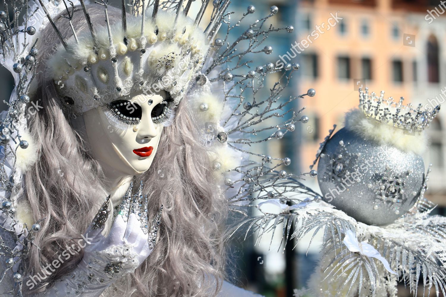 Reveller Pose Portrait During Venice Carnival Editorial Stock Photo ...