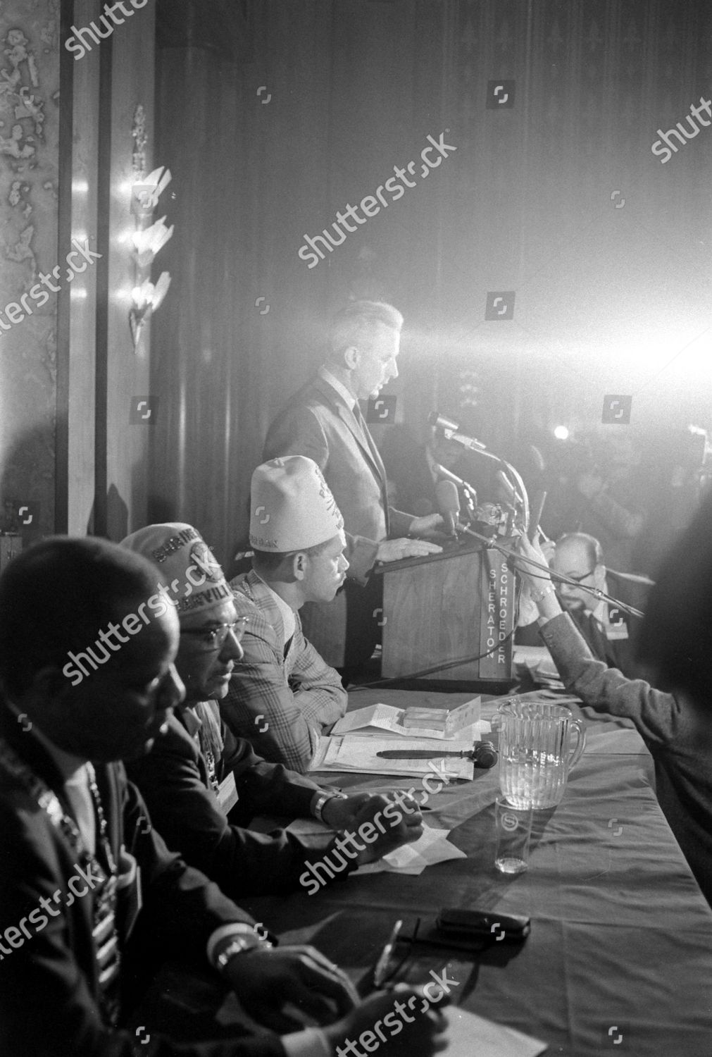 Senator Eugene Mccarthy Speaking Podium During Editorial Stock Photo ...
