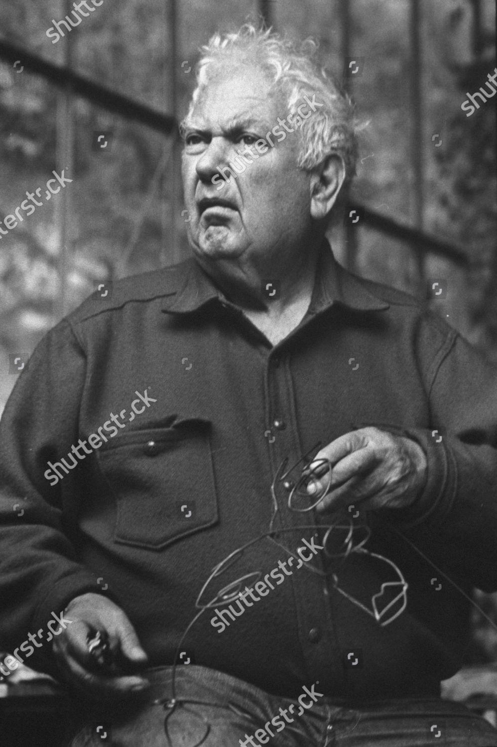 Sculptor Alexander Calder Fashioning Selfportrait Wire Editorial Stock ...
