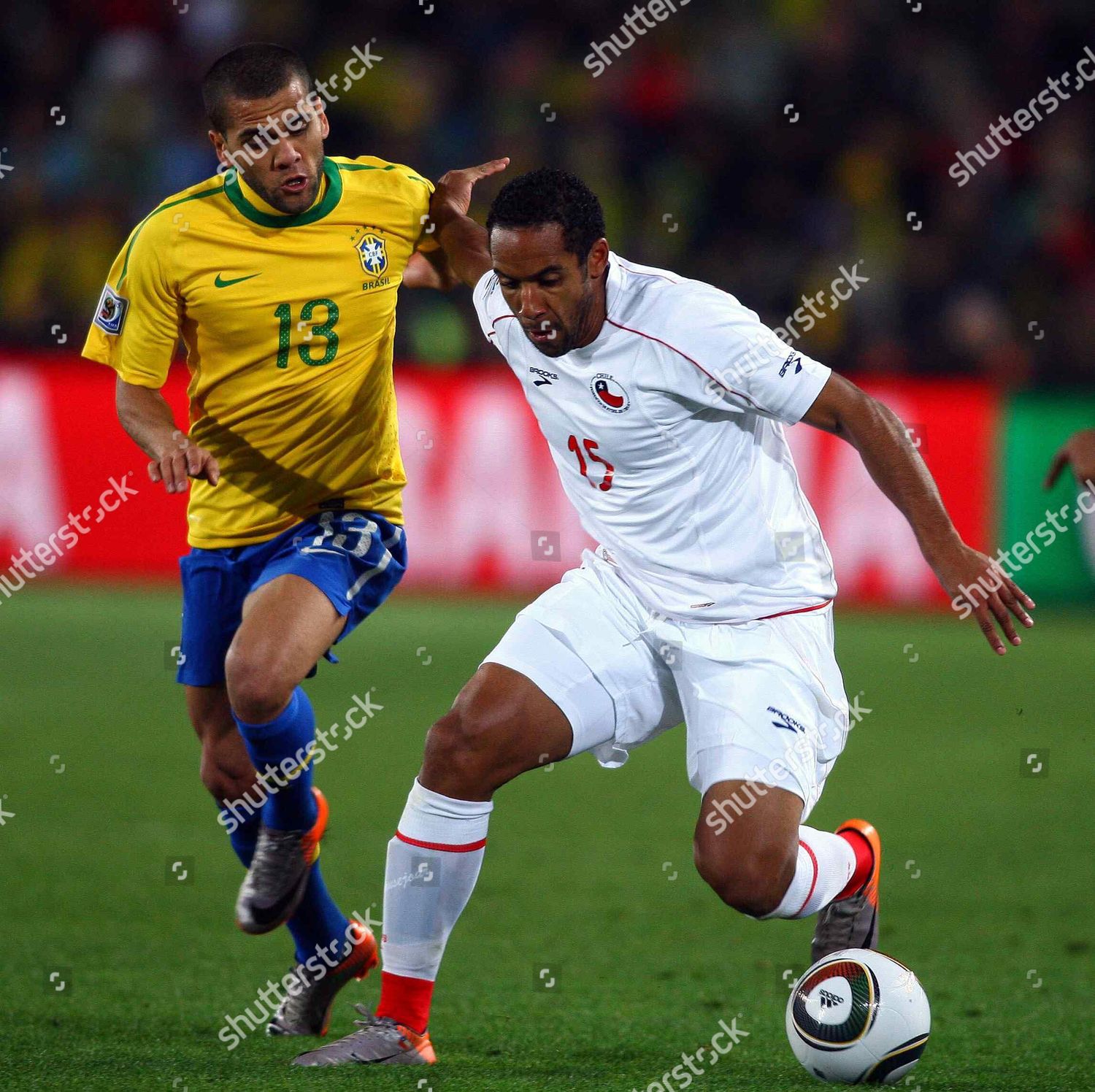 Daniel Alves Brazil Jean Beausejour Chile Editorial Stock Photo - Stock ...