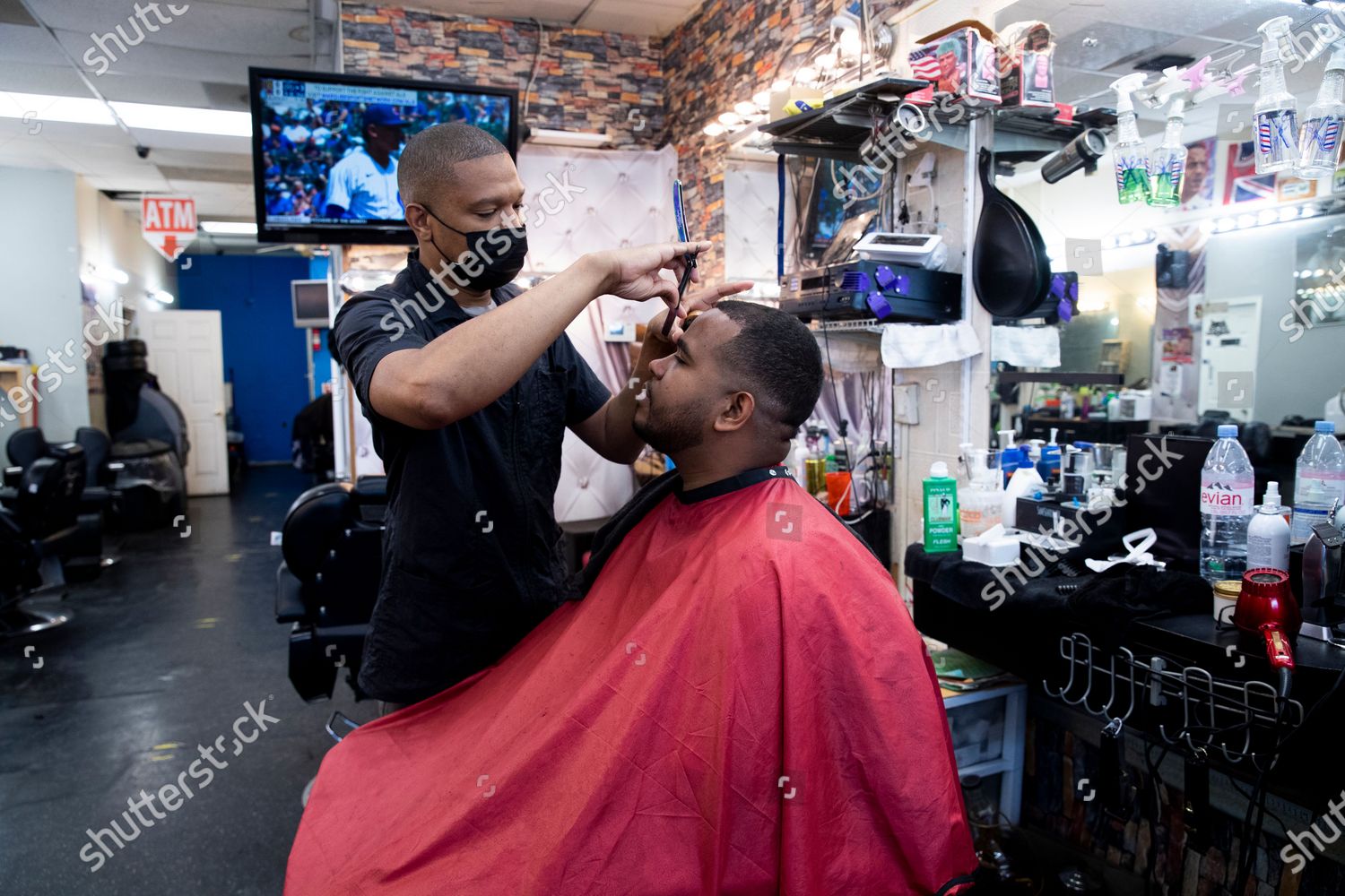 Barber Stylist Nio Provides Haircut Shave Editorial Stock Photo - Stock ...