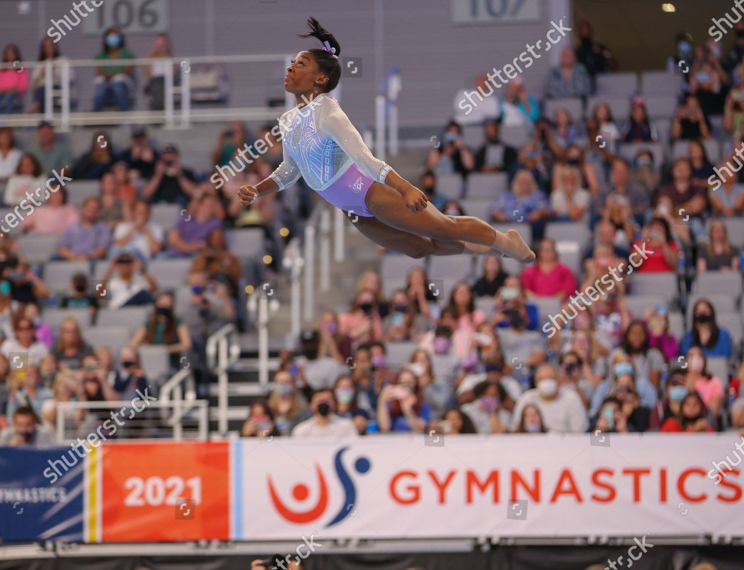 SIMONE BILES FLIES THROUGH AIR DURING Editorial Stock Photo - Stock ...