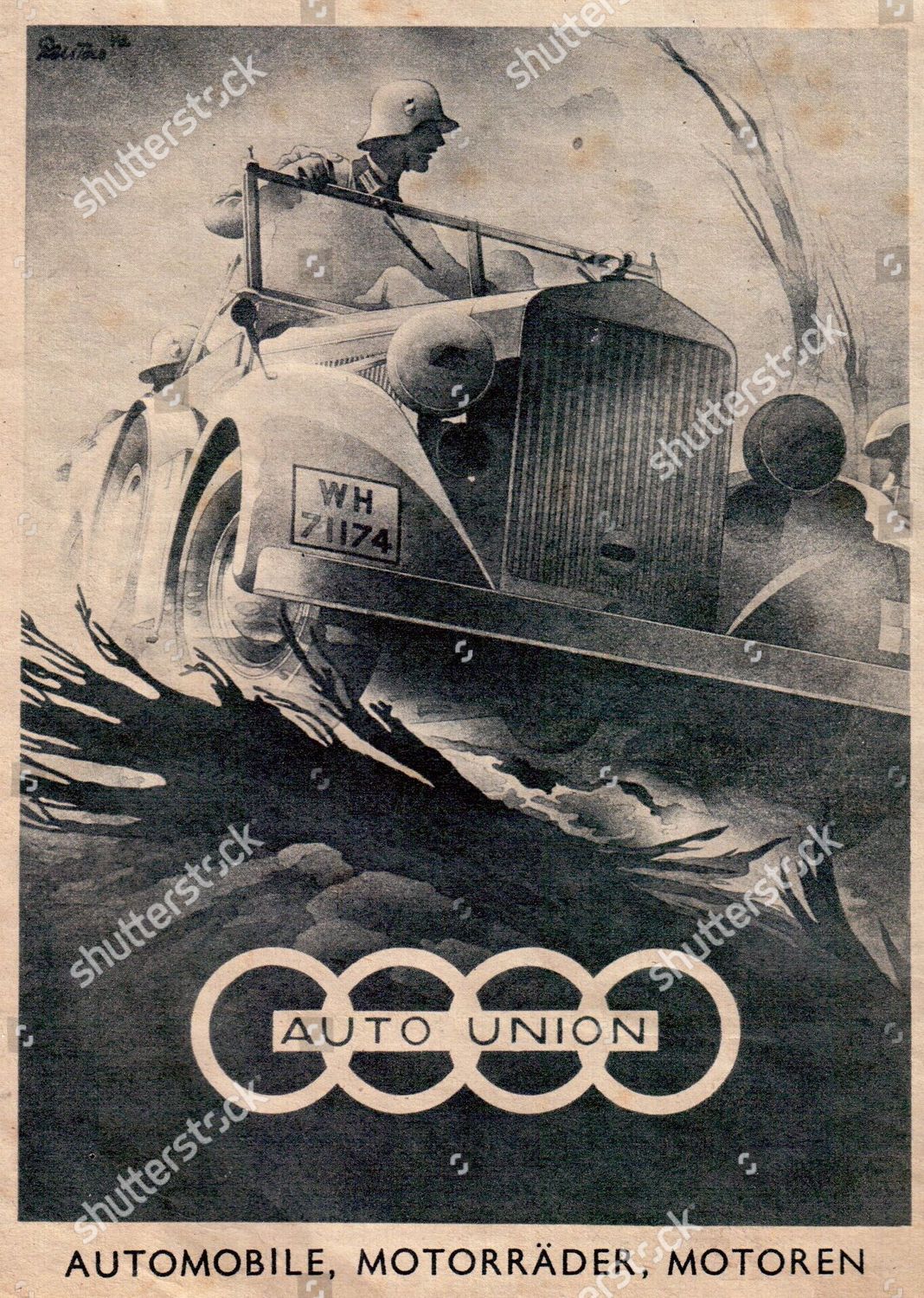 Wwii Advertisement Auto Union Audi Cars Editorial Stock Photo - Stock ...
