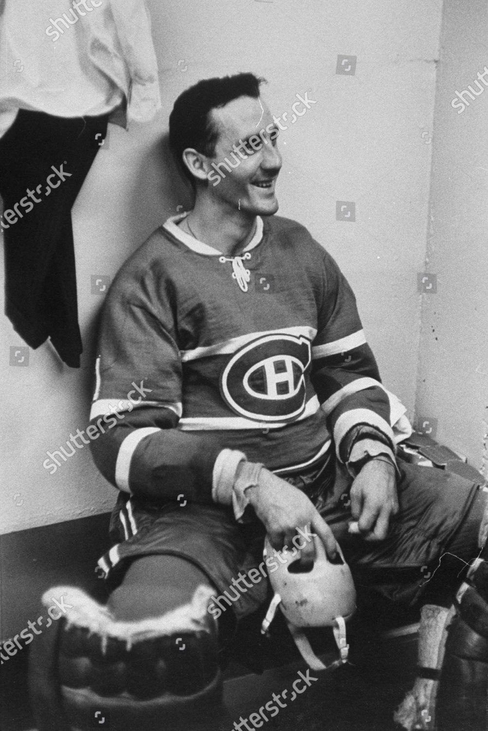 Goalie Jacques Plante Locker Room During Editorial Stock Photo - Stock ...