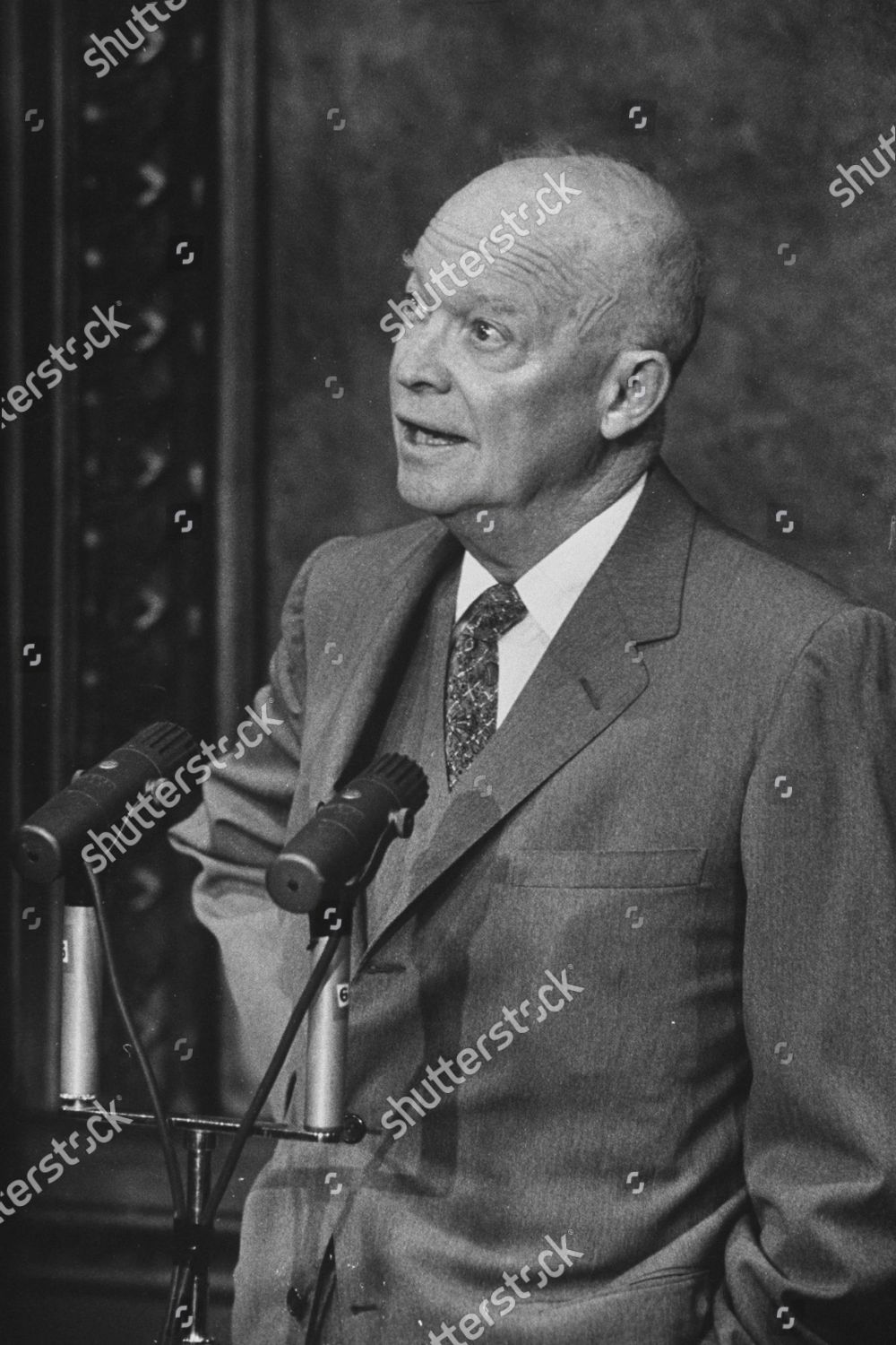 President Dwight D Eisenhower Press Conference Editorial Stock Photo ...