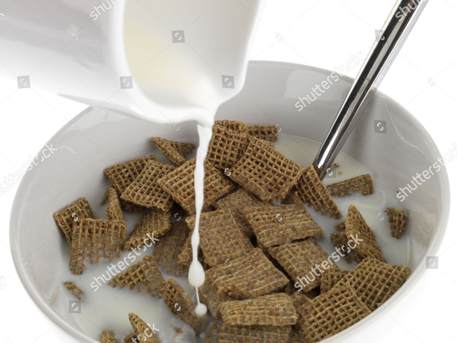 Pouring Milk Onto Shreddies Cereal Editorial Stock Photo - Stock Image ...