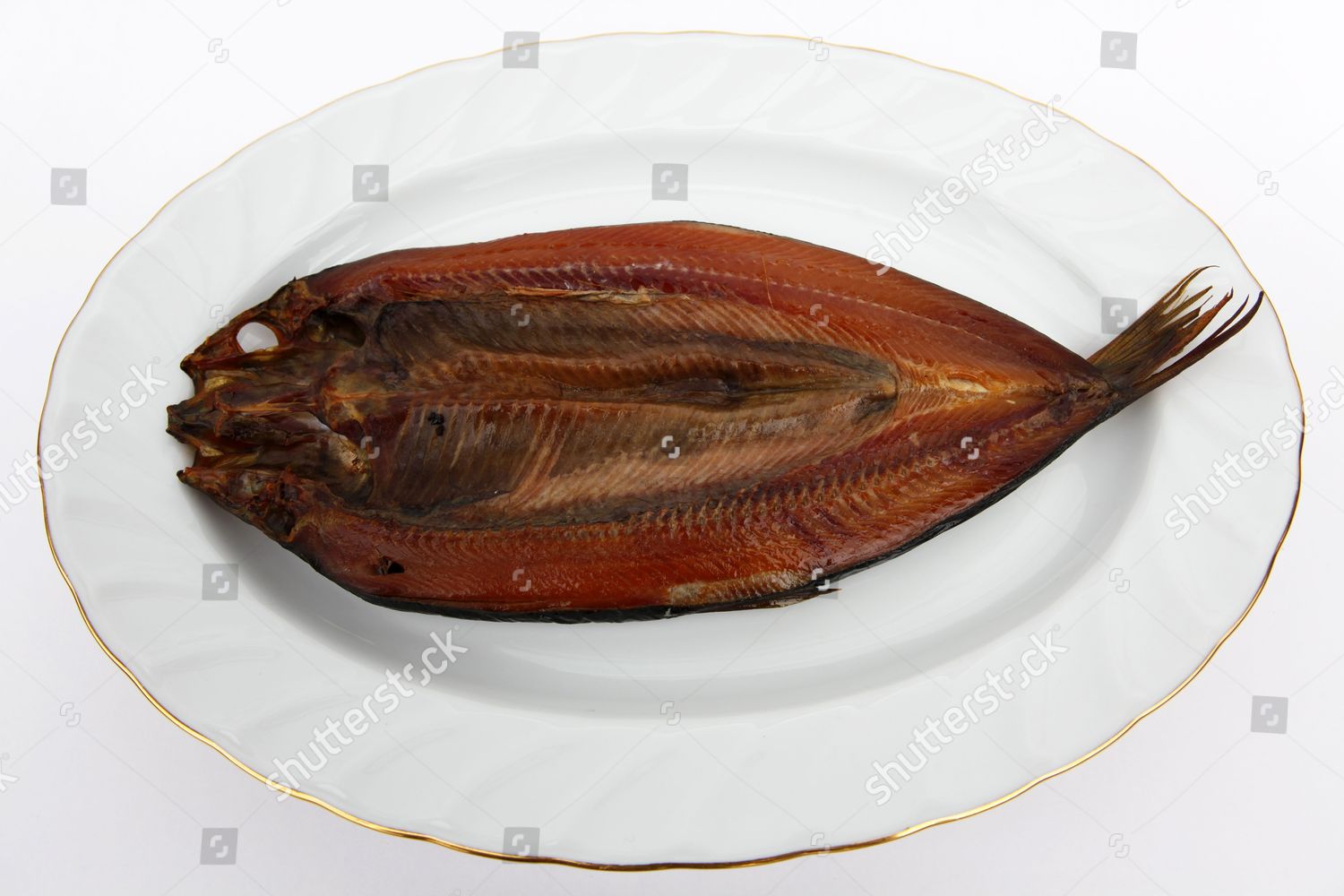 Craster Kipper On Oval Plate Editorial Stock Photo - Stock Image ...