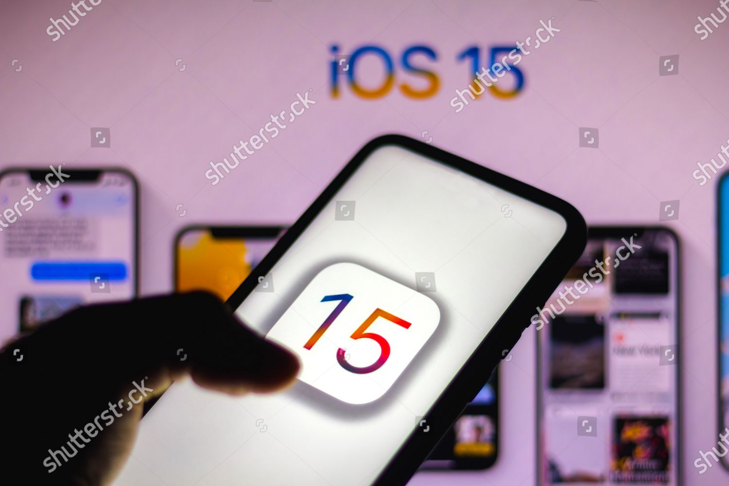 This Photo Illustration Ios 15 Logo Editorial Stock Photo - Stock Image ...
