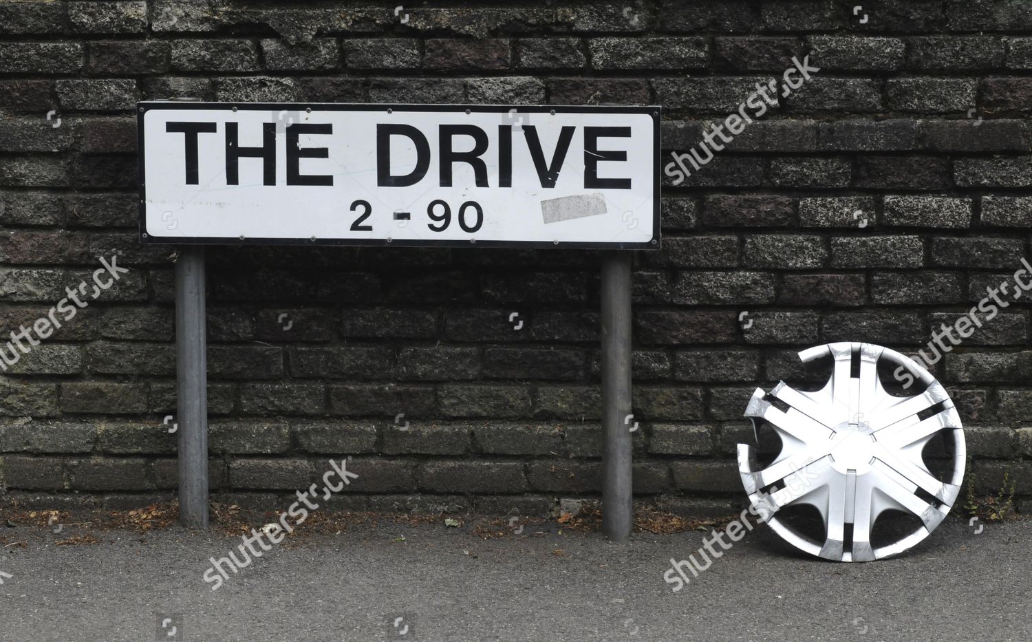 Drive Road Sign Broken Wheel Cover Editorial Stock Photo - Stock Image ...