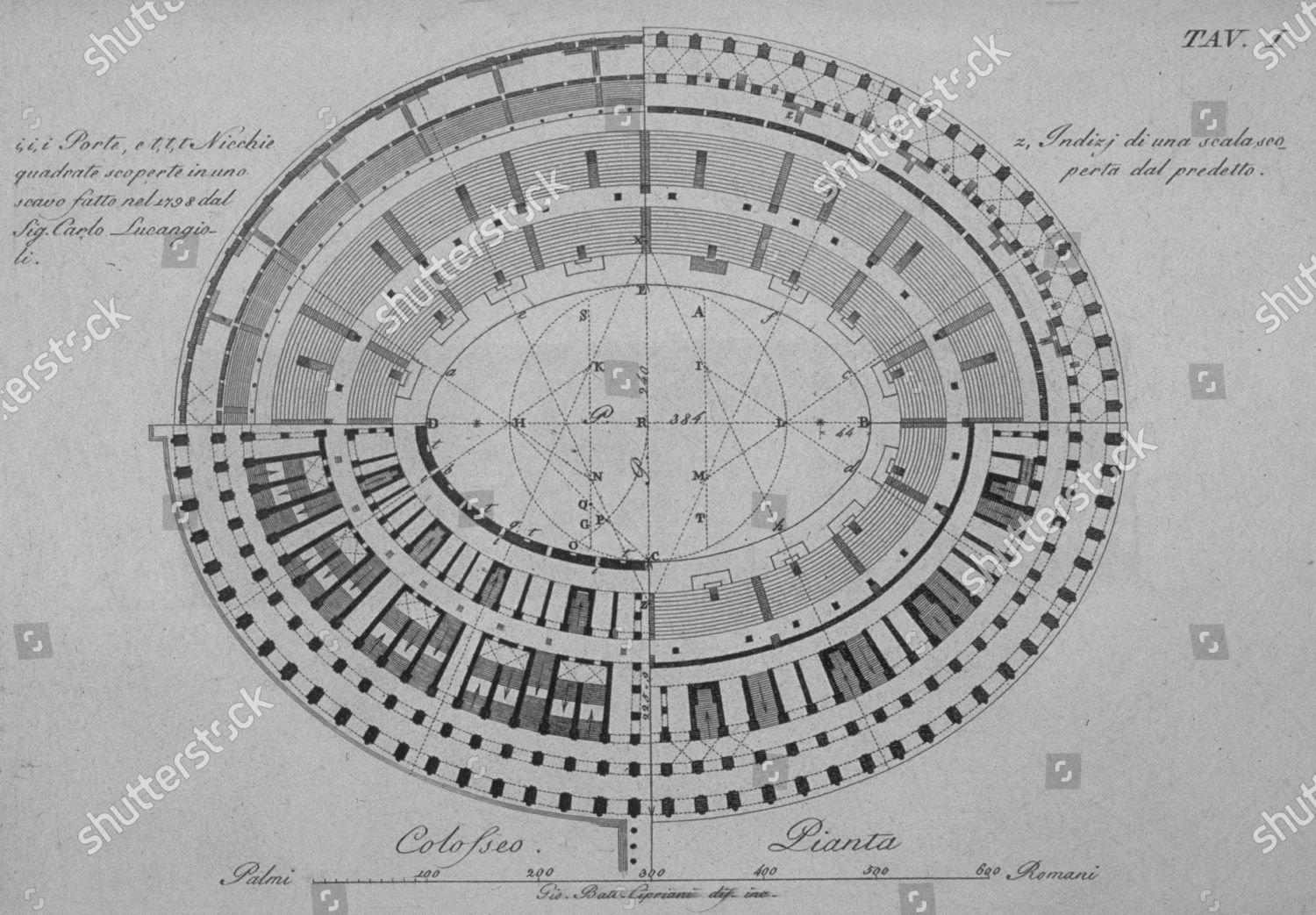 Etching Floor Plan Amphitheater Flavius Known Editorial Stock Photo ...