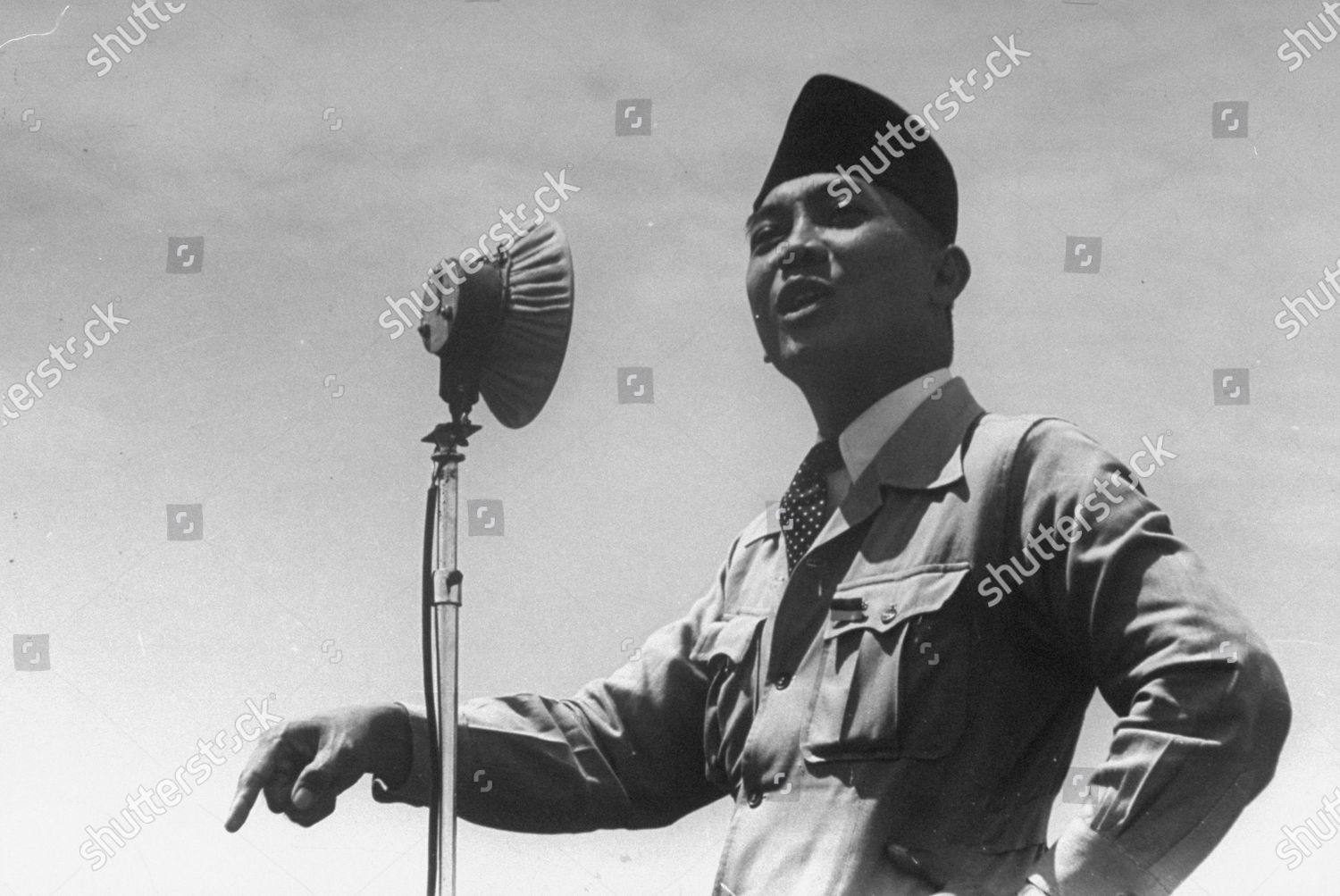 Circa 1946 President Sukarno Making Speech Editorial Stock Photo ...