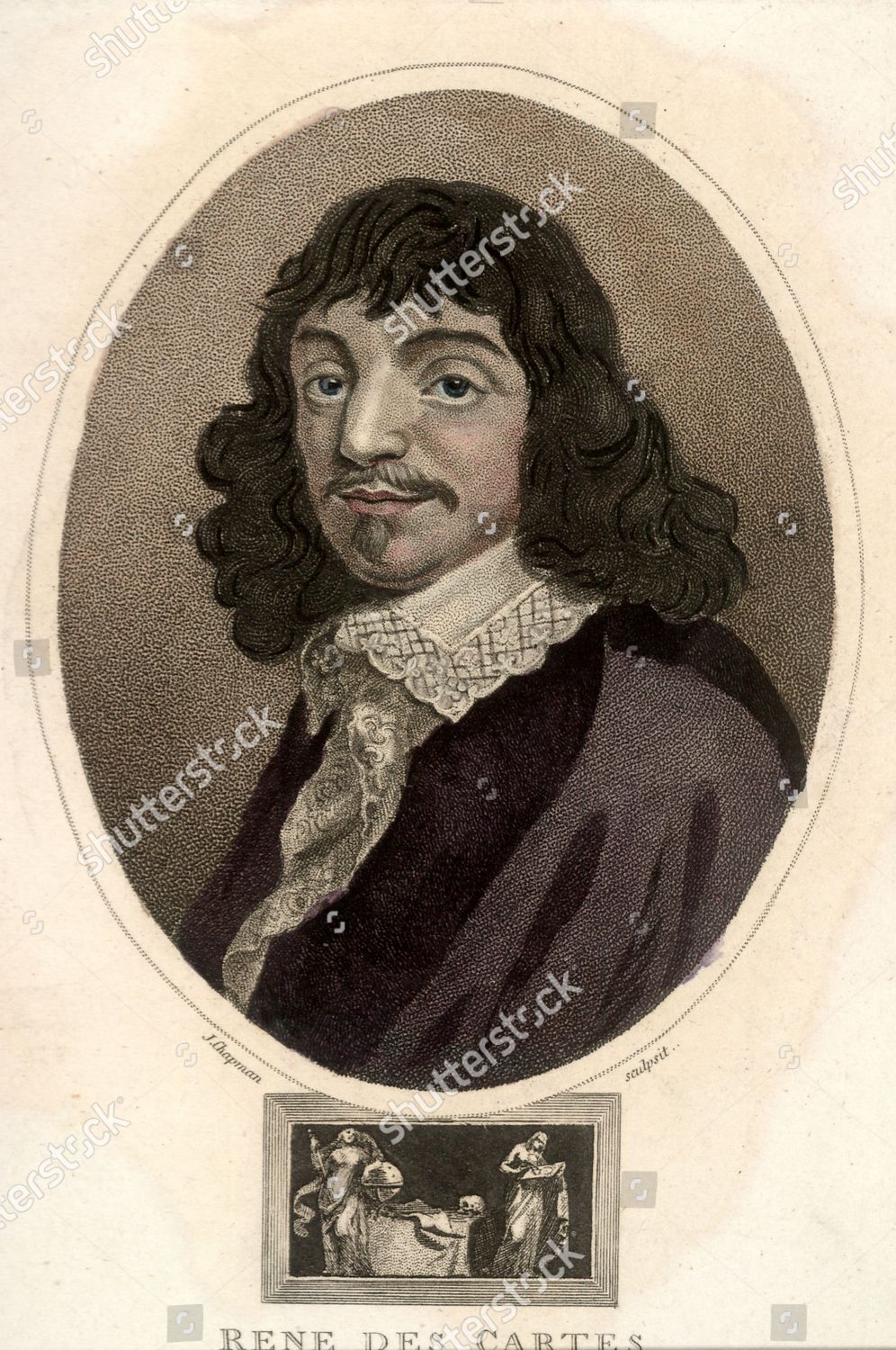 Portrait Rene Descartes 15961650 French Philosopher Editorial Stock ...