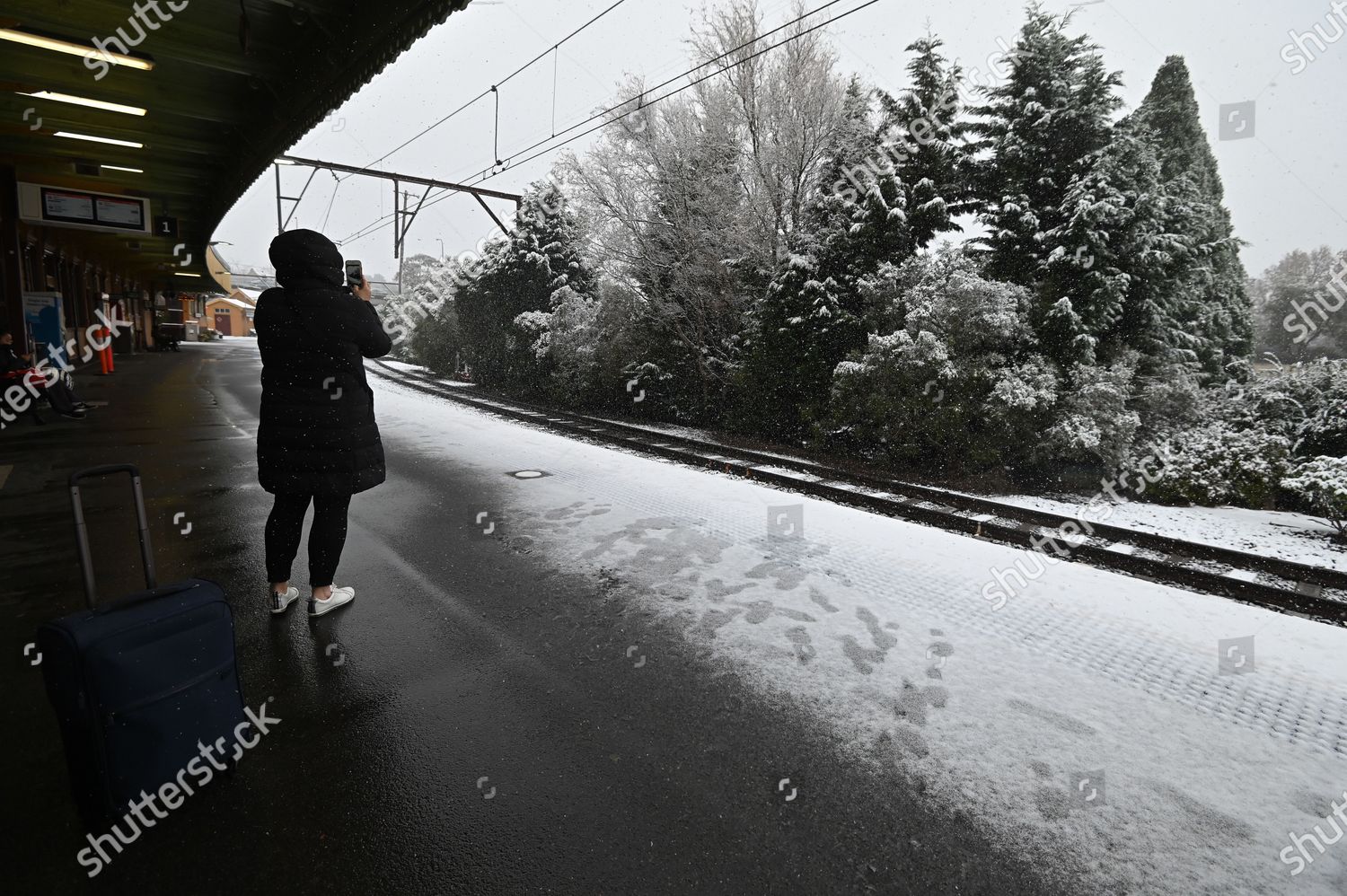 Commuter Takes Photo Snow While Waiting Editorial Stock Photo - Stock ...