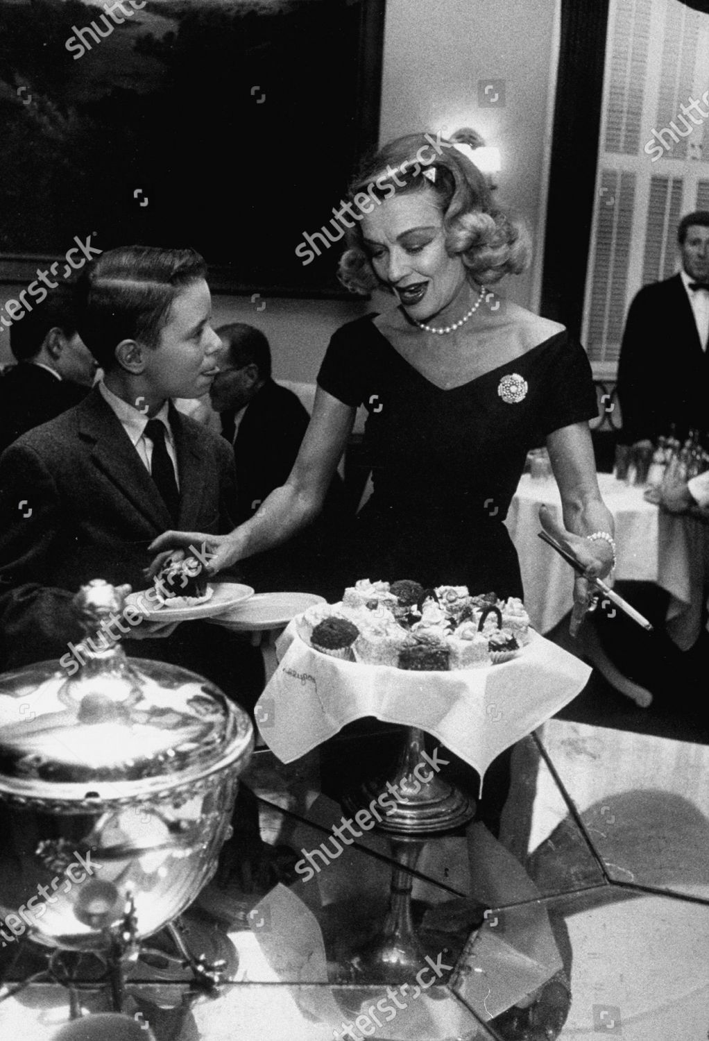 Actress Constance Bennett Talking Actor Robert Editorial Stock Photo ...