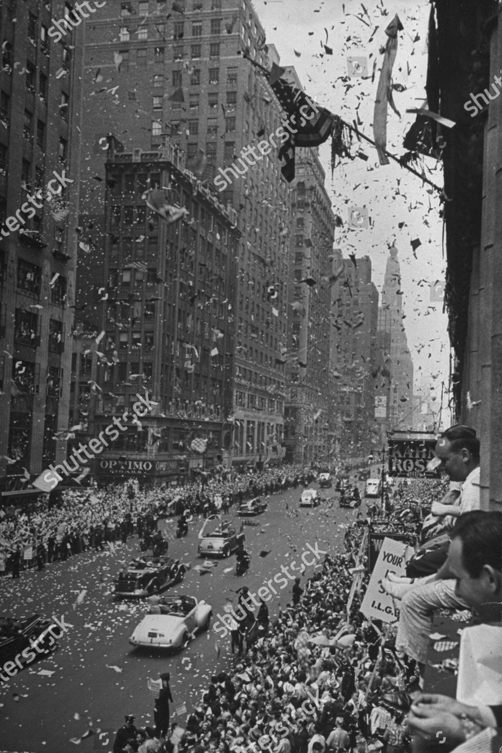 Crowds Cheering Dwight D Eisenhower Rides Editorial Stock Photo - Stock ...