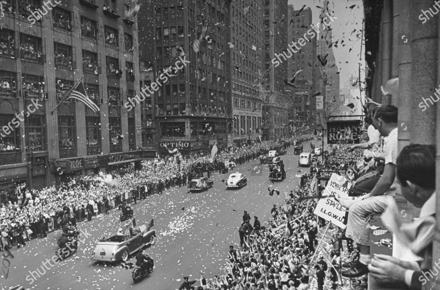 Crowds Cheering Dwight D Eisenhower Rides Editorial Stock Photo - Stock ...