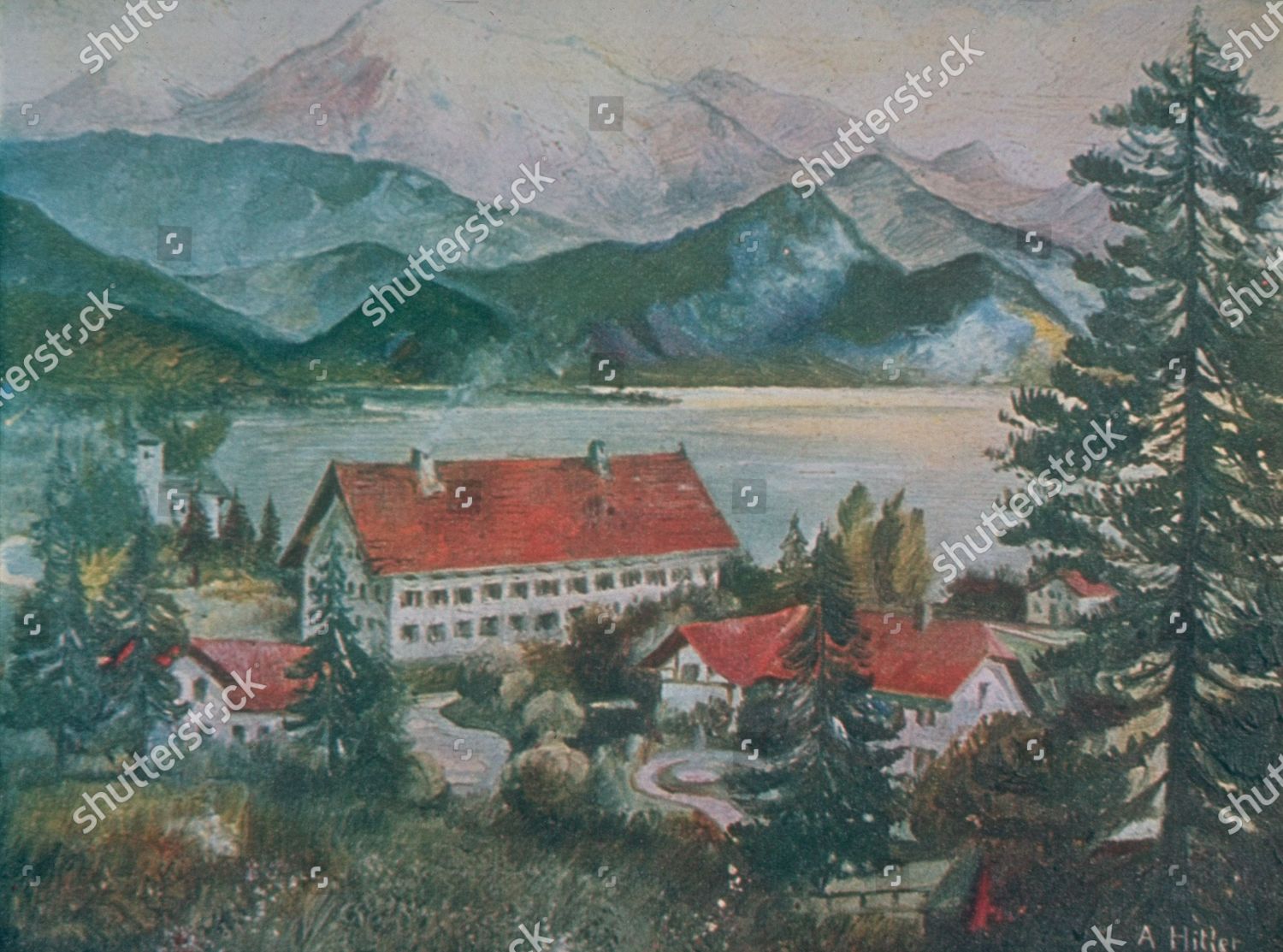 Watercolor Painting By German Dictator Adolf Editorial Stock Photo ...