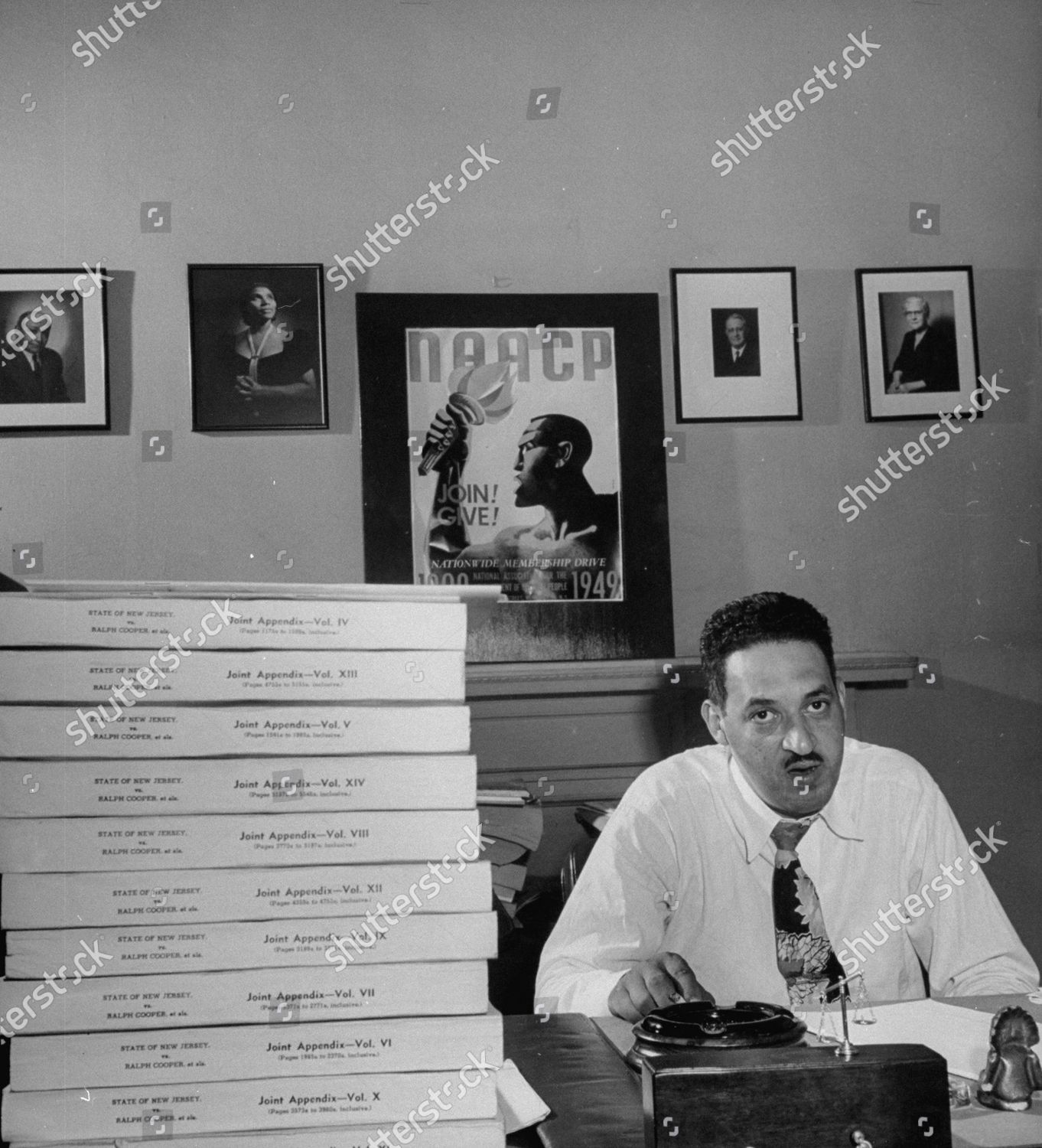 Thurgood Marshall Sits Behind Desk Where Editorial Stock Photo - Stock ...