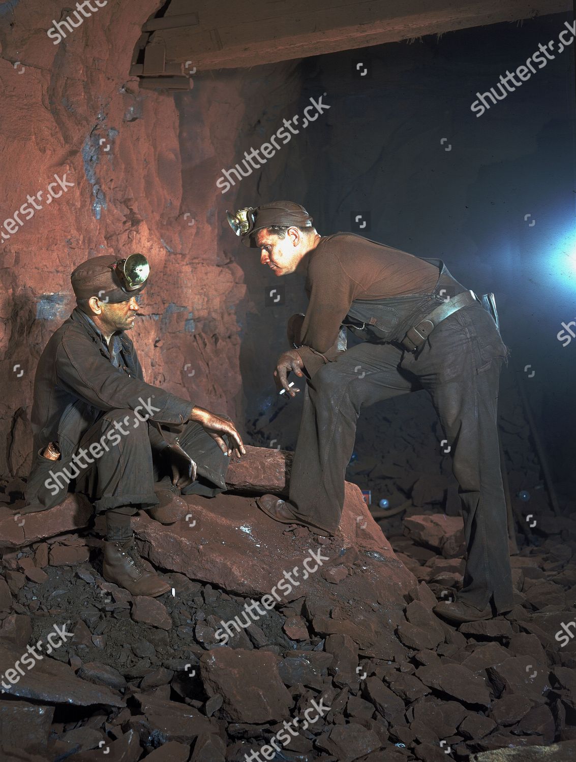 Pair Ore Miners Smoke Talk On Editorial Stock Photo - Stock Image ...