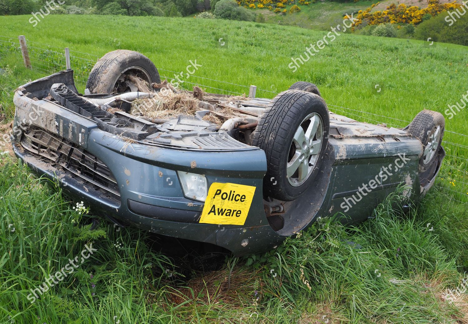 Car Upside Down Police Aware Sign Editorial Stock Photo - Stock Image ...