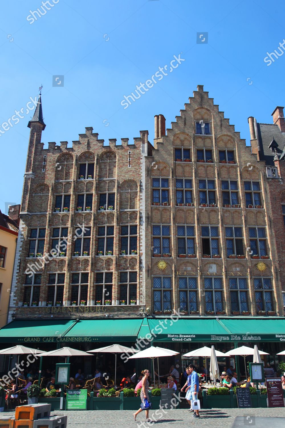 Flemish Style Medieval Buildings Bruges Square Editorial Stock Photo ...