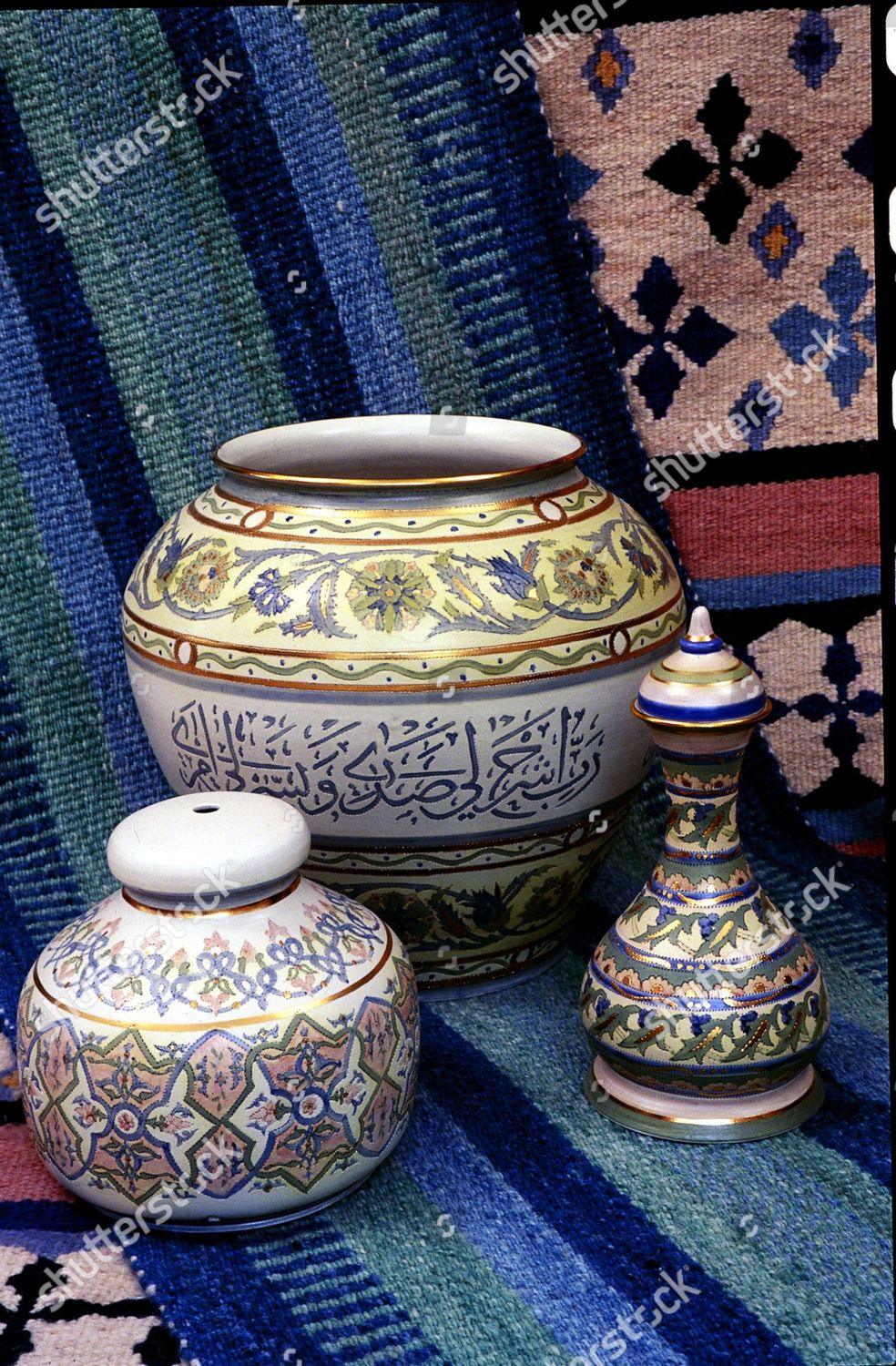 Earthenware Pottery Woven Rugs Amman Jordan Editorial Stock Photo ...